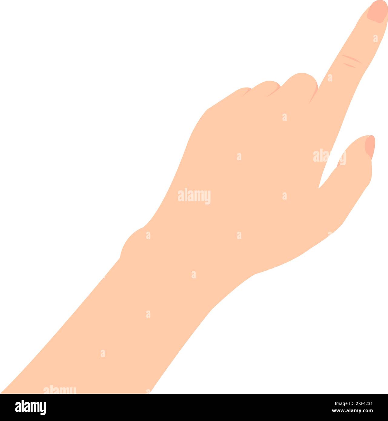 Illustration of touching the mobile phone screen with a finger Stock ...