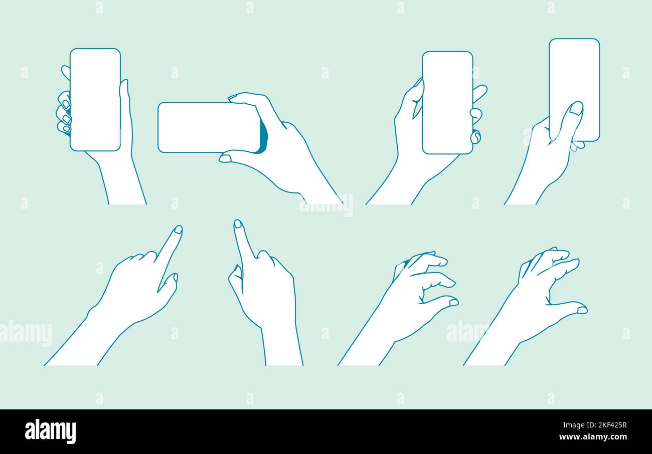 Hand holding phone cut out Stock Vector Images - Alamy