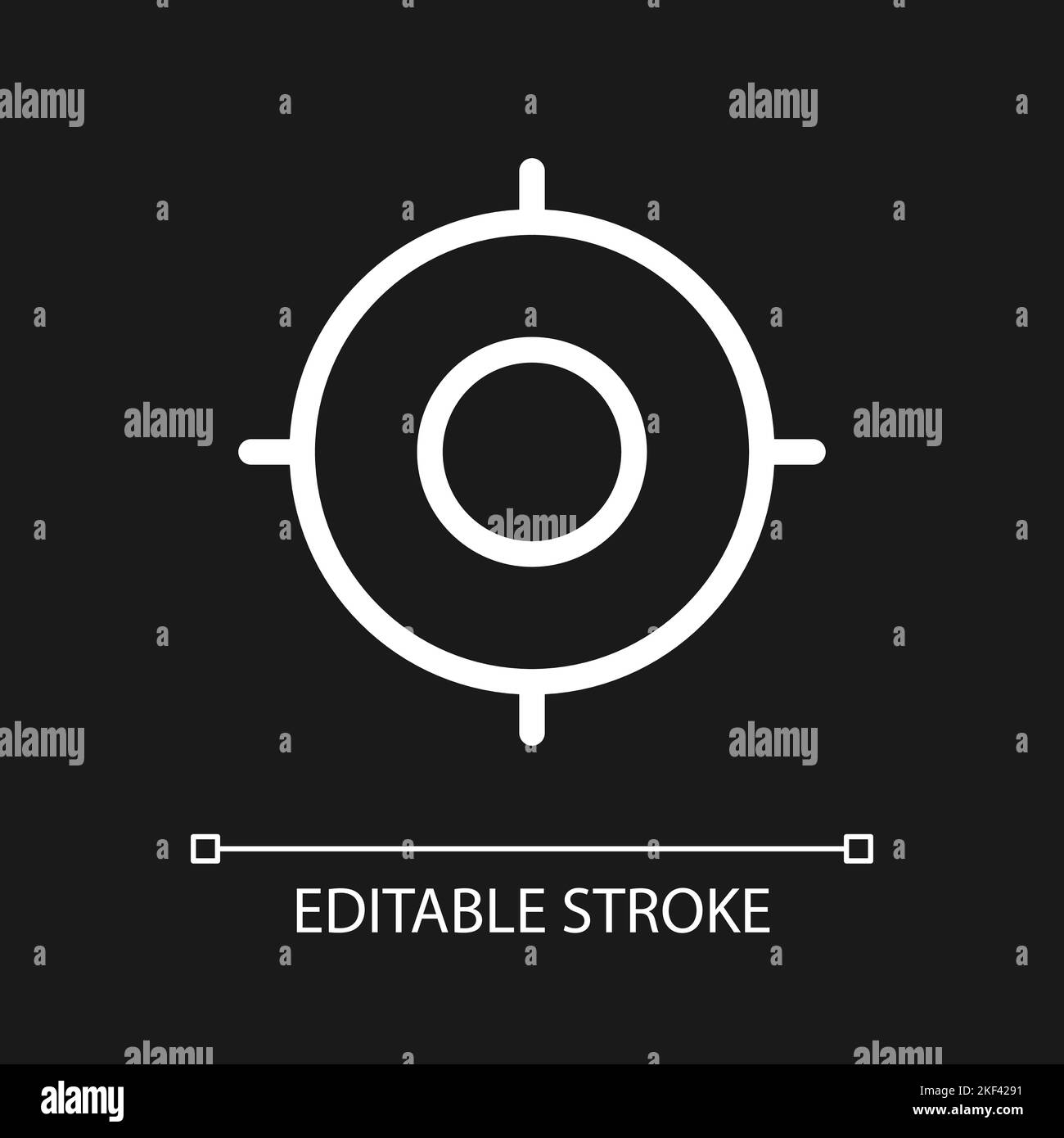 Target pixel perfect white linear ui icon for dark theme Stock Vector ...