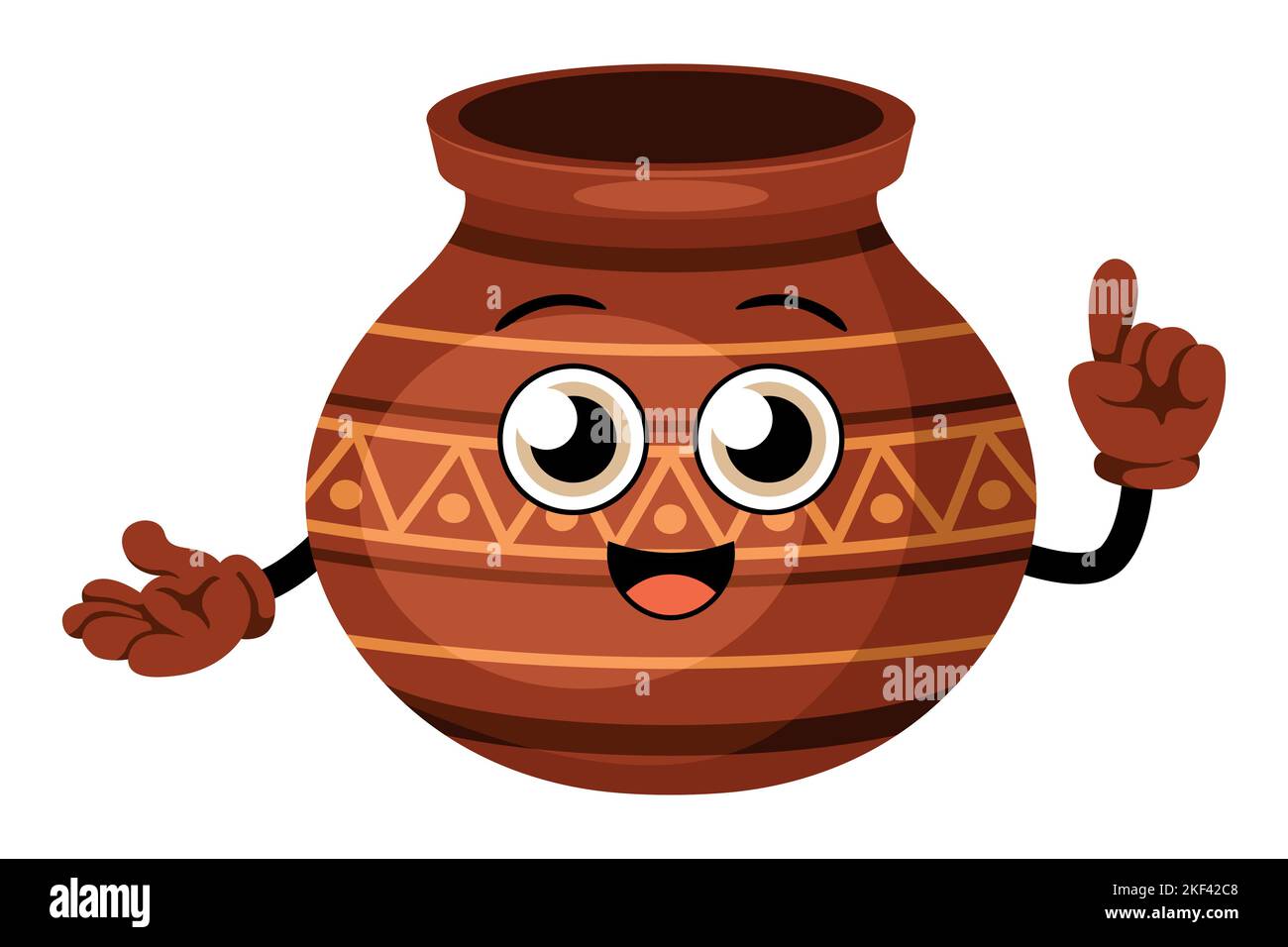 Cheerful traditional clay pot cartoon character for happy Pongal ...