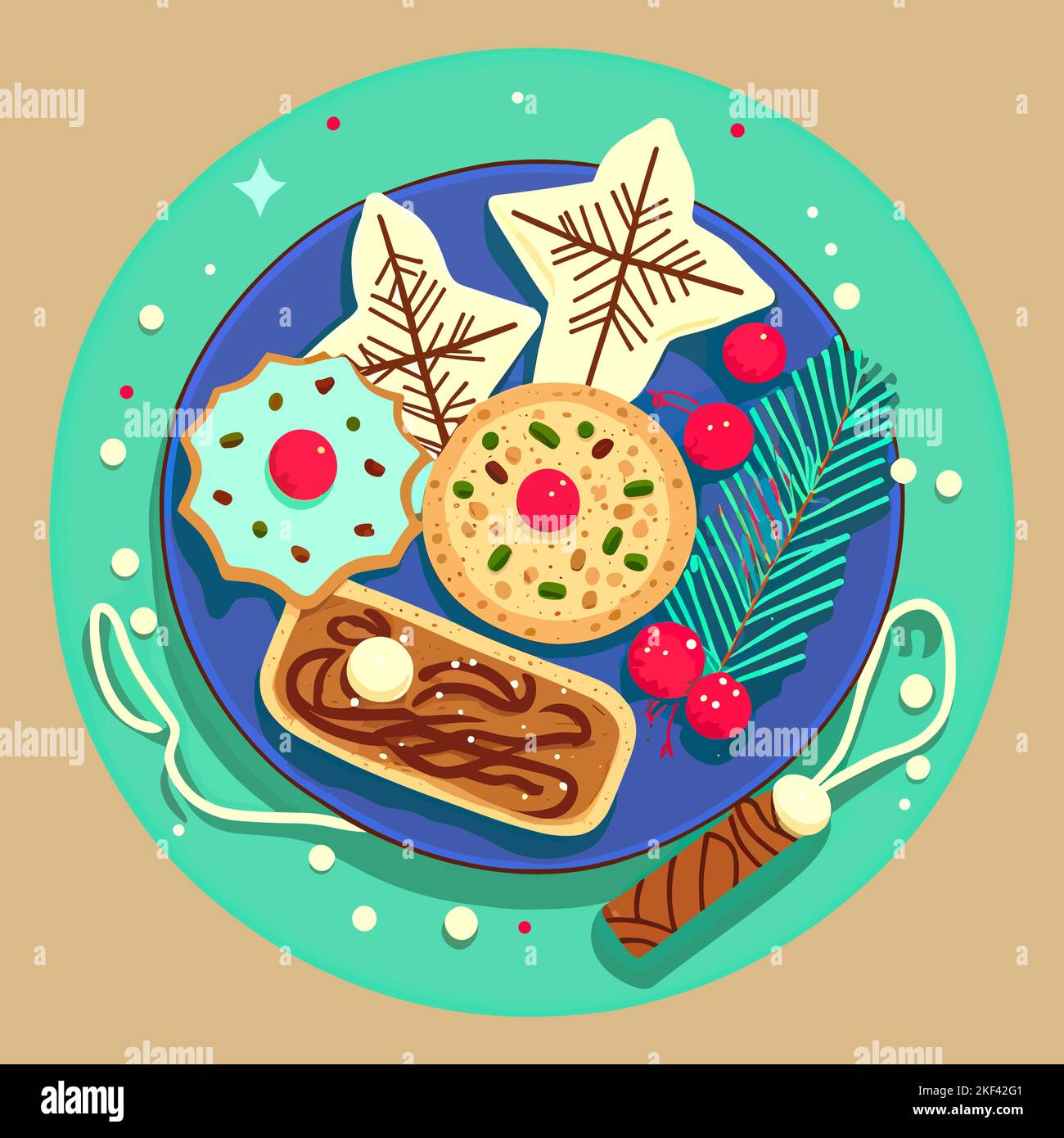 Christmas shapes on cookies Stock Vector Images - Alamy