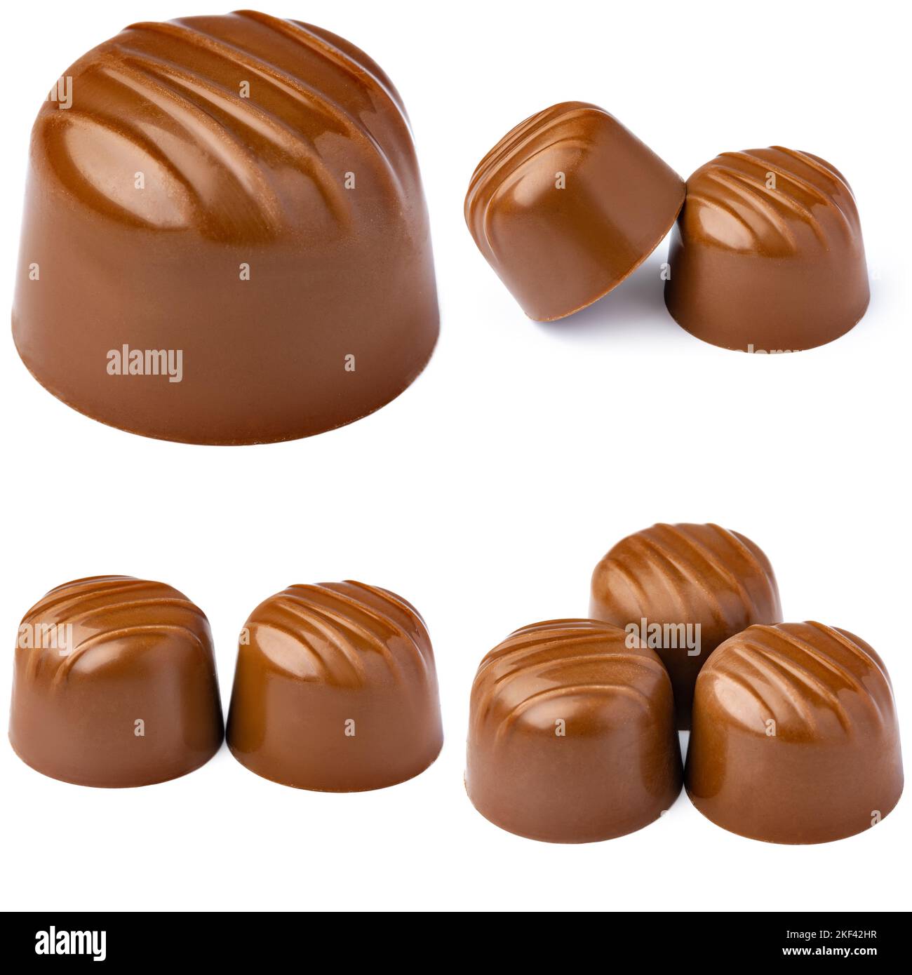 Chocolate candies collection collage isolated on white Stock Photo - Alamy