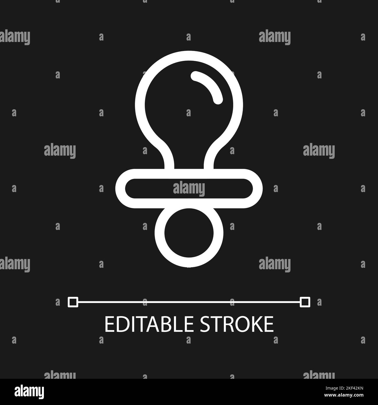 Pacifier pixel perfect white linear ui icon for dark theme Stock Vector ...