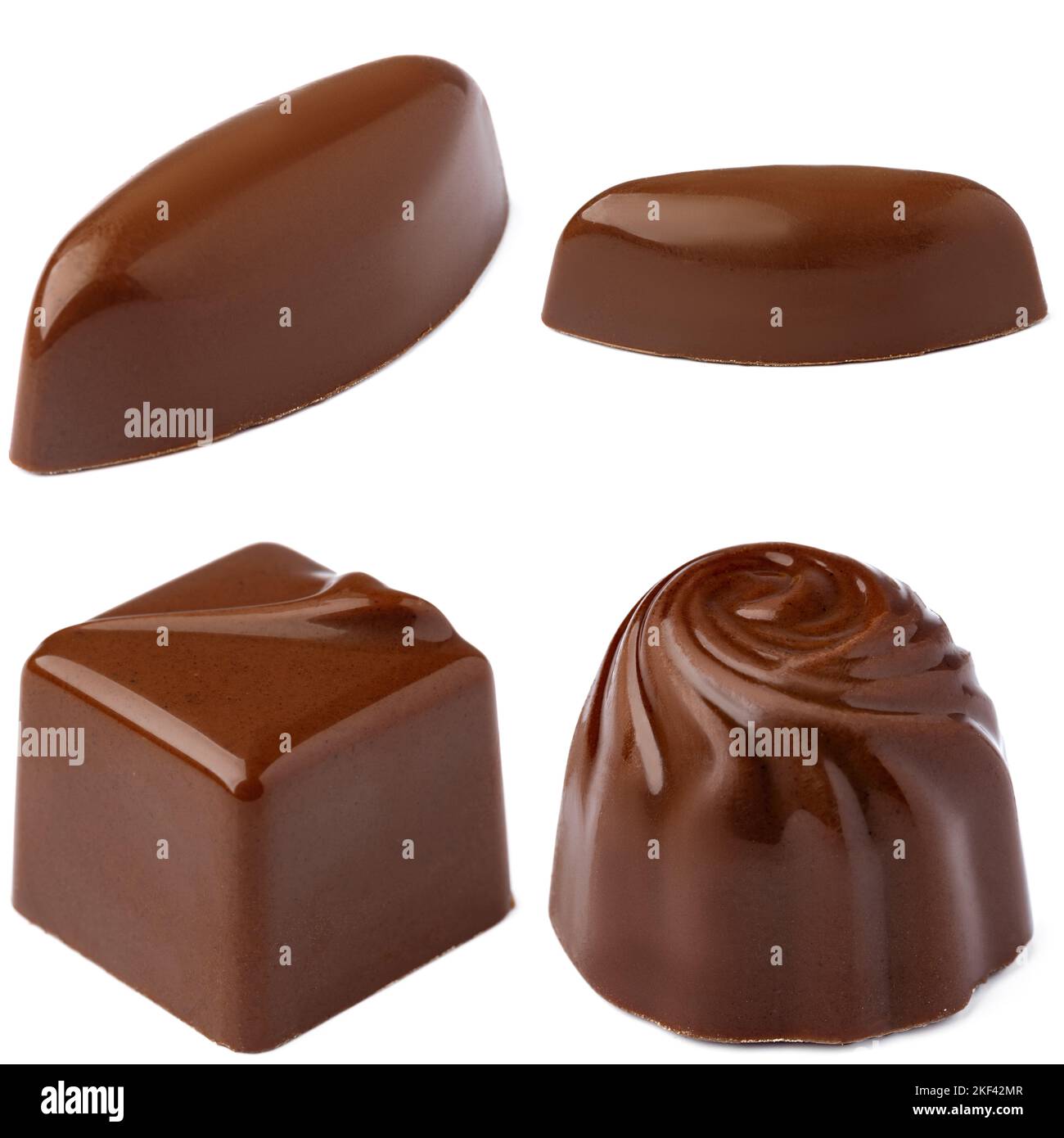 Chocolate candies collection collage isolated on white Stock Photo - Alamy