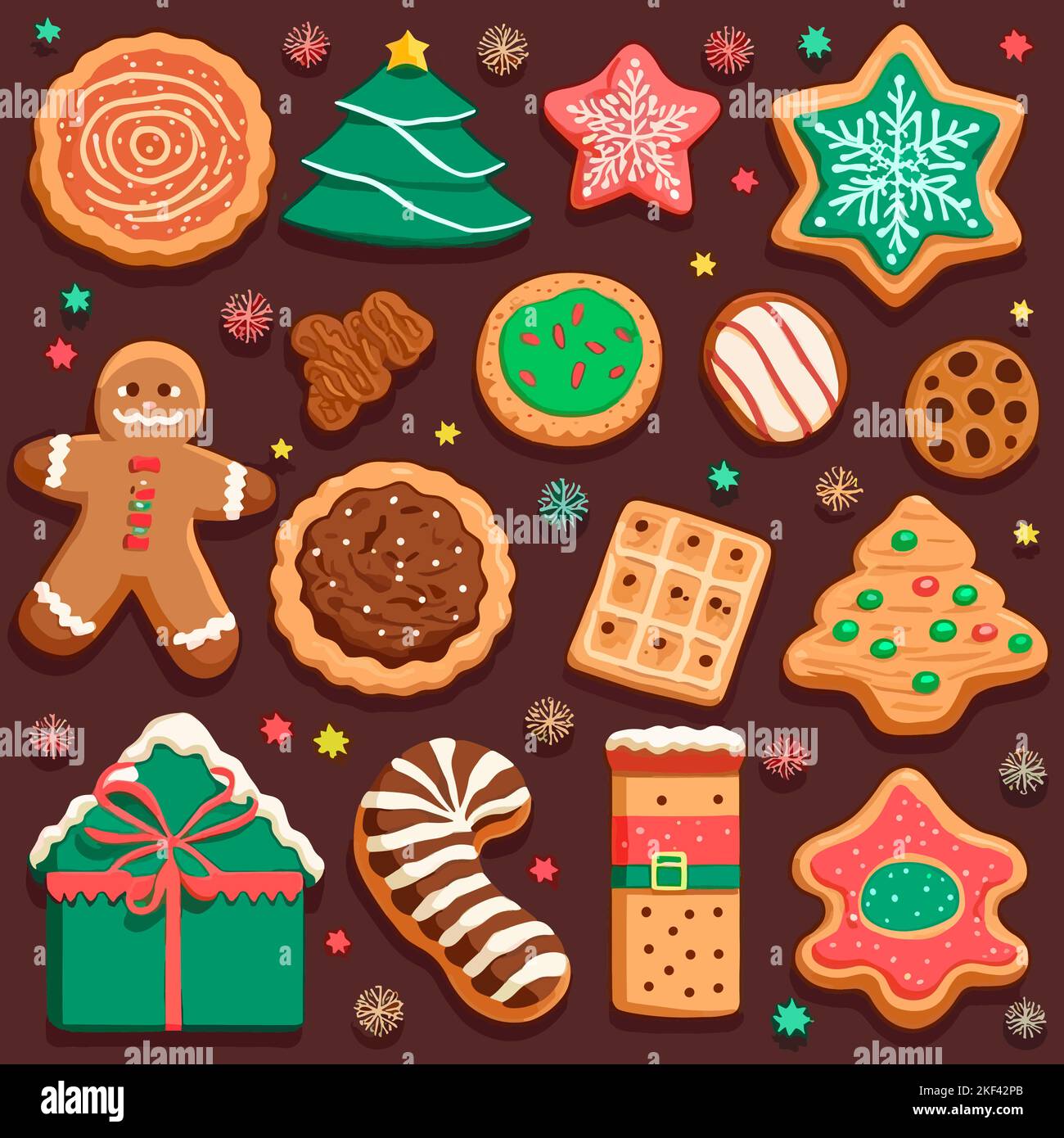 Different shapes gingerbread cookies Stock Vector Images - Alamy