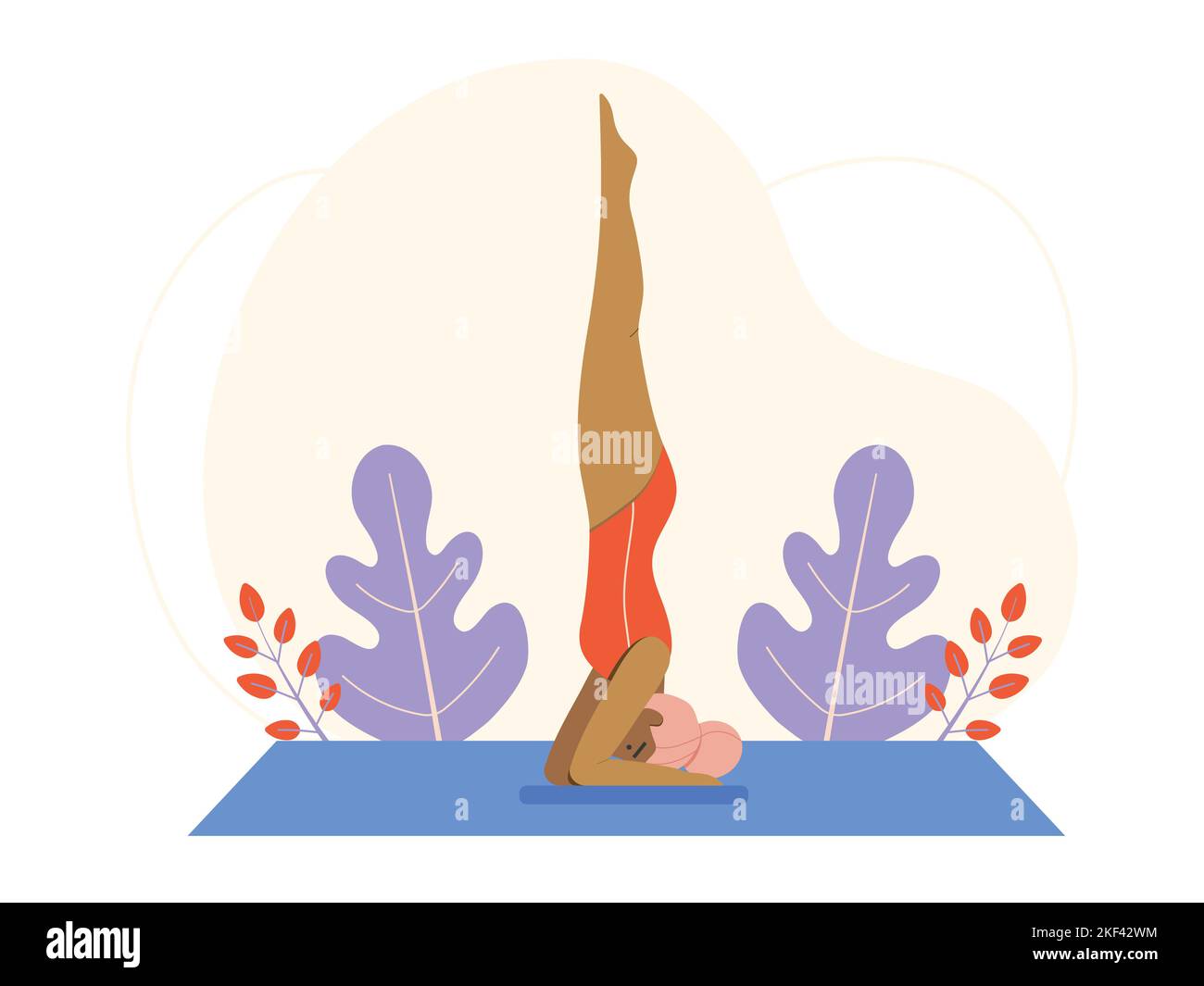 Yoga woman standing in Cut Out Stock Images & Pictures - Alamy
