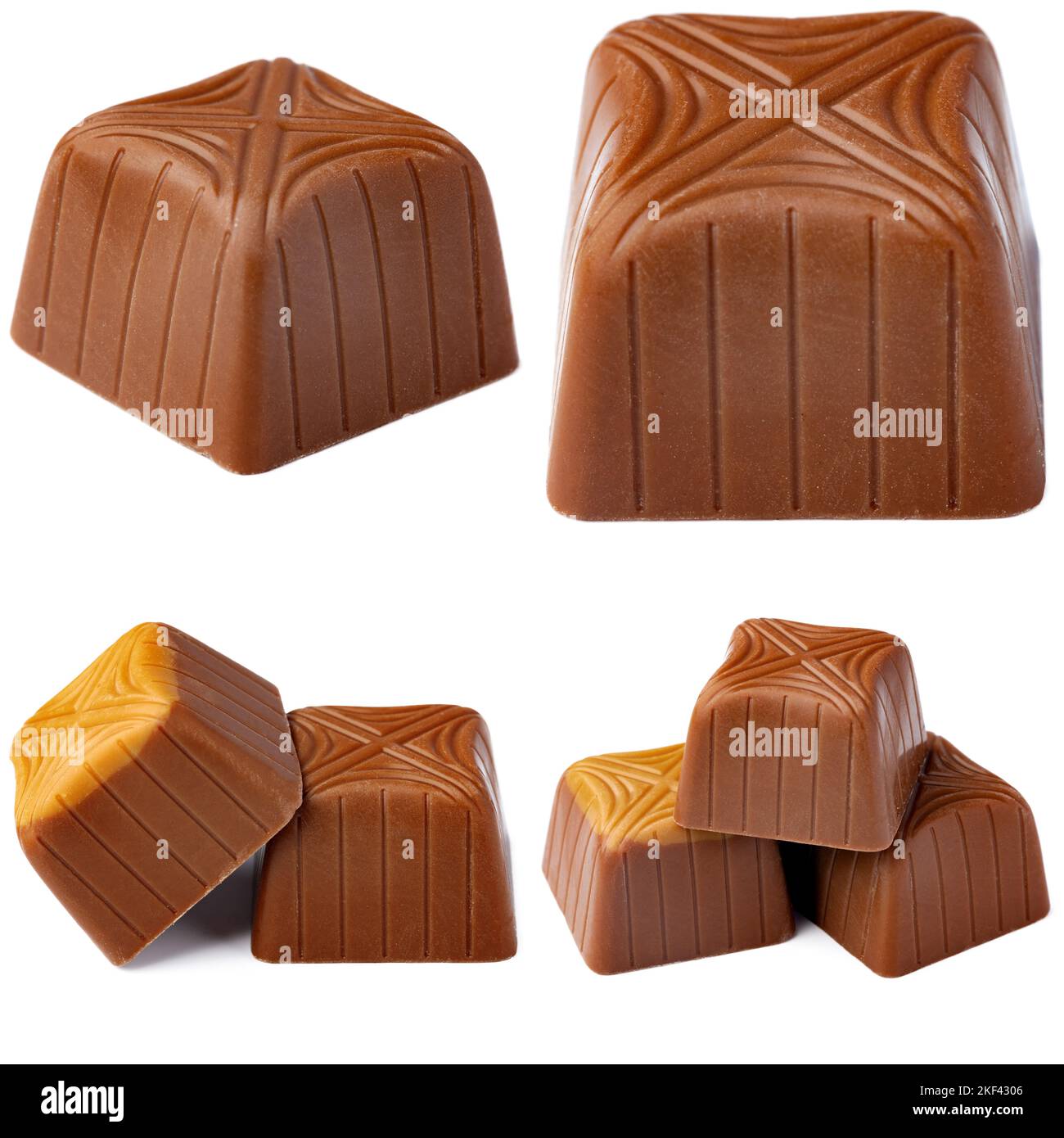 Chocolate candies collection collage isolated on white Stock Photo - Alamy