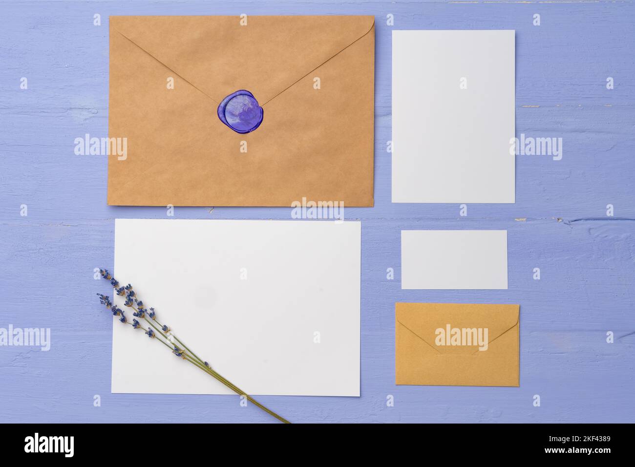 Letter envelope on lavender wooden background, copy space Stock Photo ...