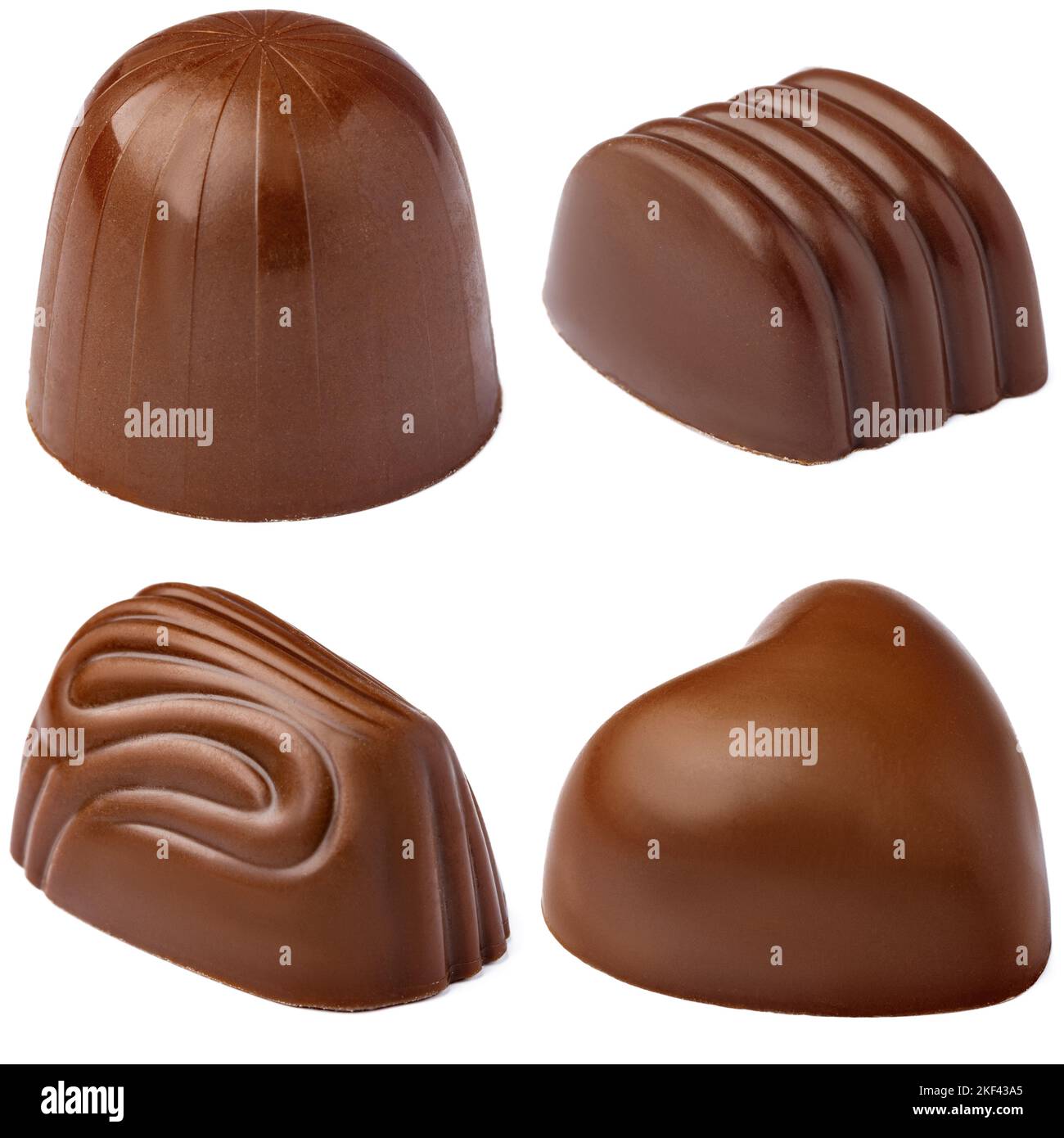 Chocolate candies collection collage isolated on white Stock Photo - Alamy