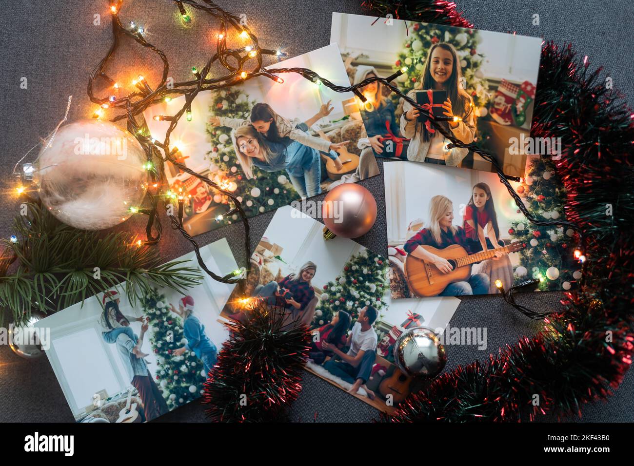 Christmas collage, Christmas photos and decor Stock Photo - Alamy