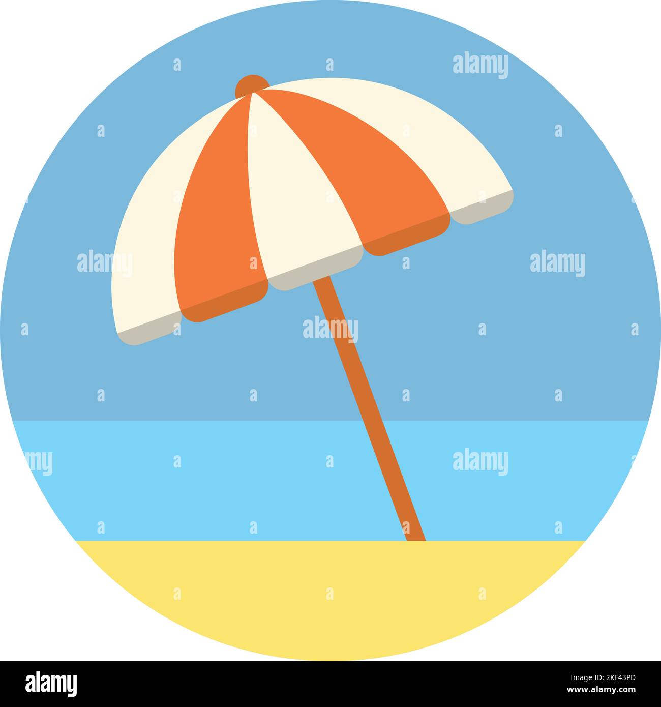 Beach umbrella round icon. Sun shade symbol Stock Vector Image & Art ...