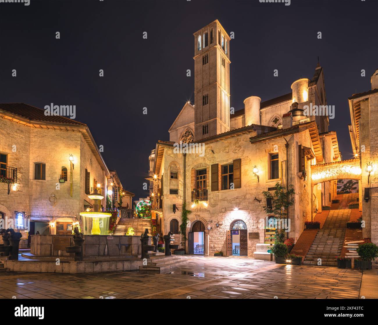A night scene of Changsha movie town in China Stock Photo - Alamy