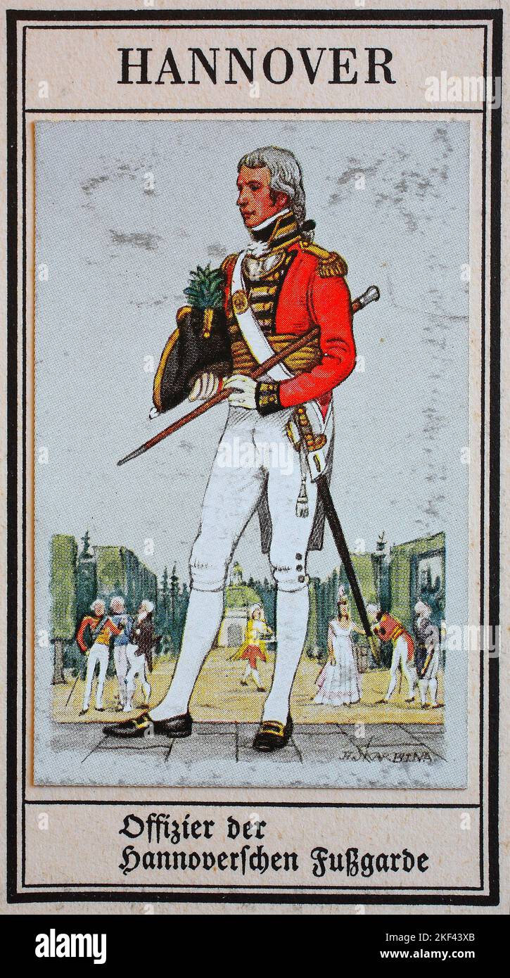 German uniforms of the 19th century, Guard - Infantry: Hanover, Officer ...