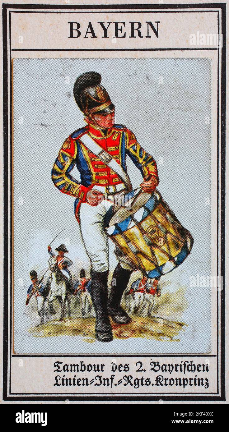 German uniforms of the 19th century, lines - infantry: Bavaria, tambour ...
