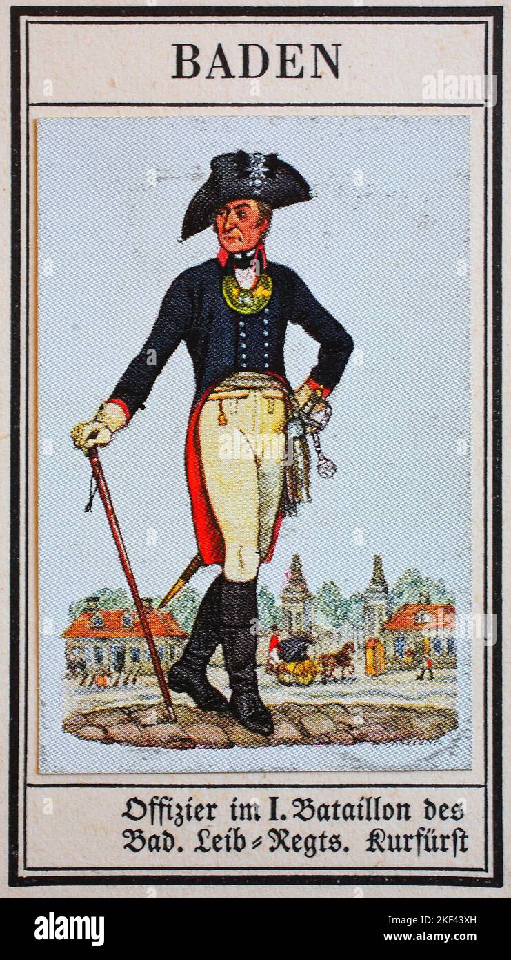 German uniforms of the 19th century, Guard - Infantry: Baden, officer ...