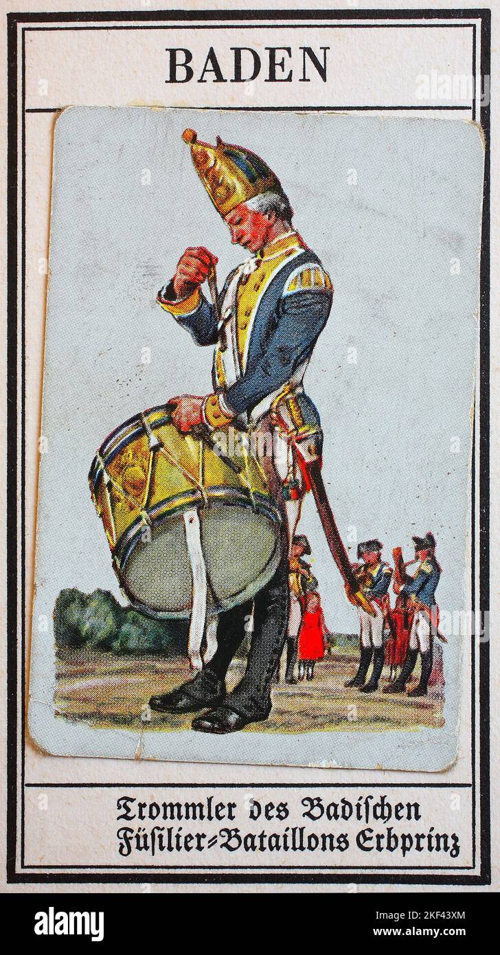 German uniforms of the 19th century, lines - infantry: Baden, drummer ...