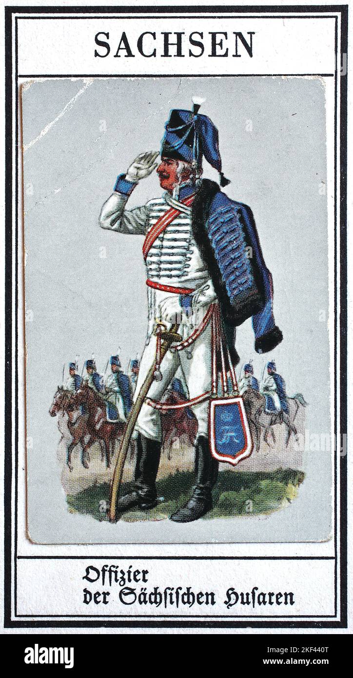 German uniforms of the 19th century, lines - cavalry: Saxony, officer ...