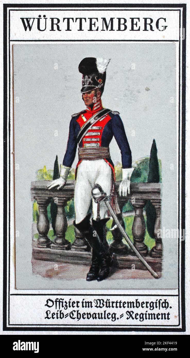 German uniforms of the 19th century, lines - cavalry: Württemberg ...