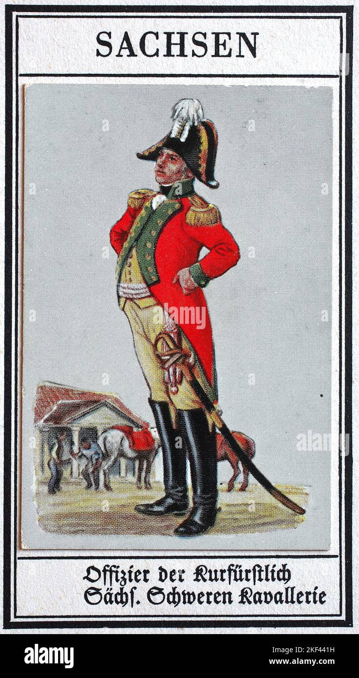 German uniforms of the 19th century, lines - cavalry: Saxony, officer ...