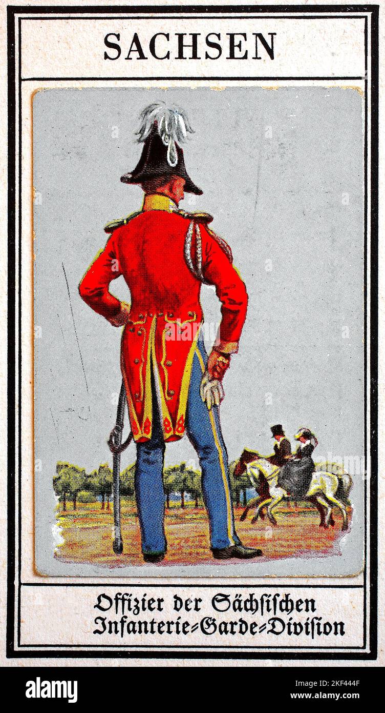 German uniforms of the 19th century, Guard - Infantry: Saxony, Officer ...
