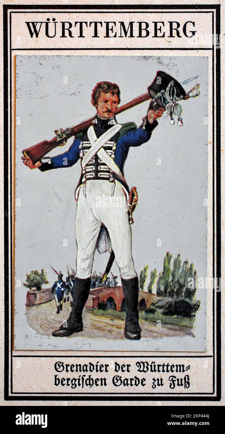 German uniforms of the 19th century, Guard - Infantry: Württemberg, Grenadier of the Württemberg ...