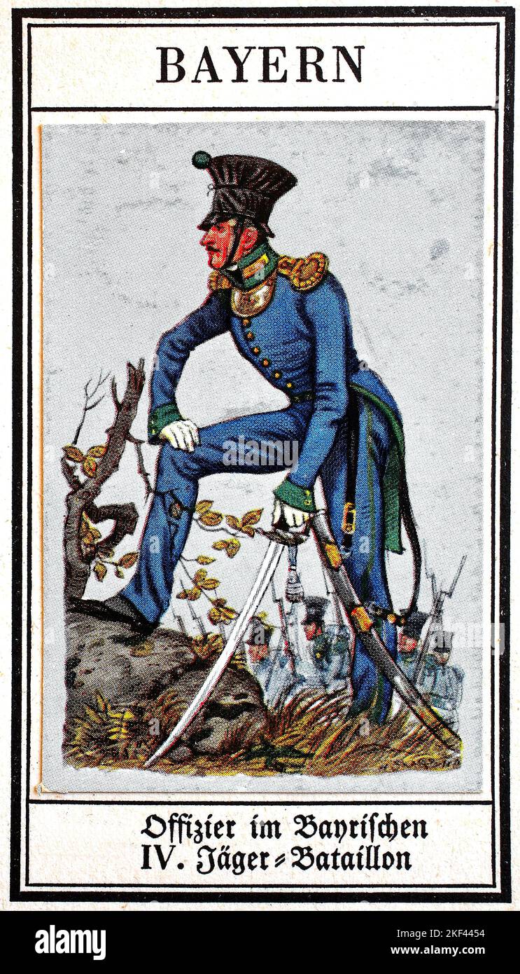 German uniforms of the 19th century, lines - infantry: Bavaria, officer ...