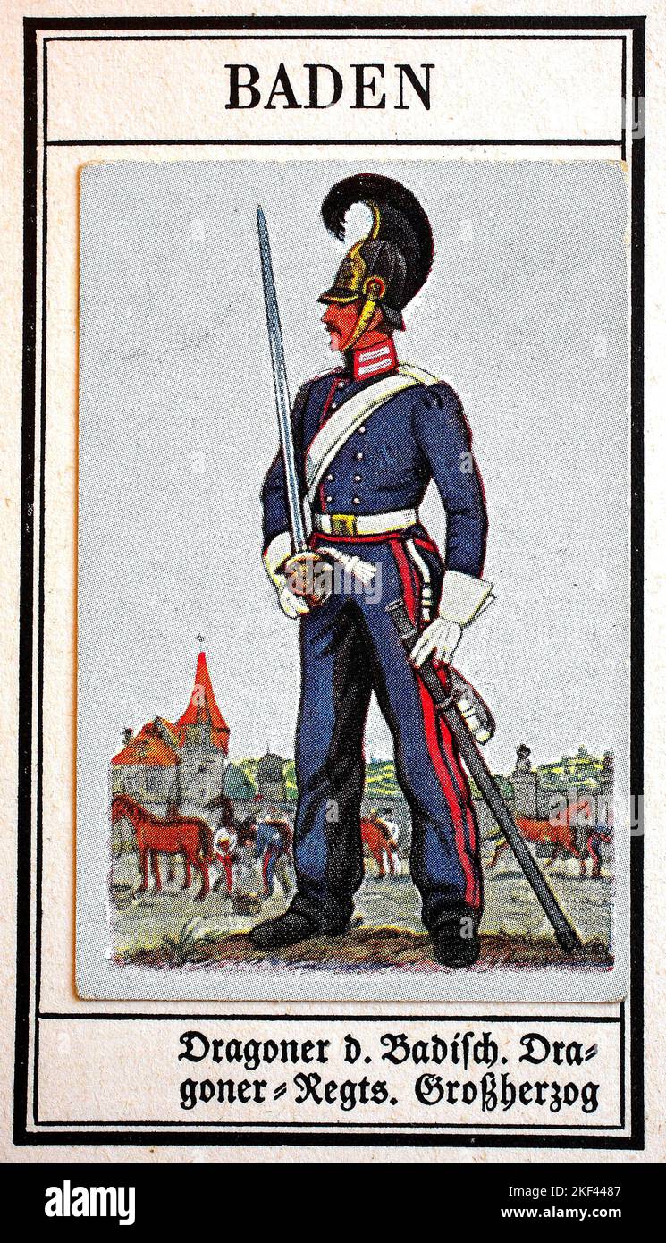 German uniforms of the 19th century, Guard - Cavalry: Baden, Dragoons ...