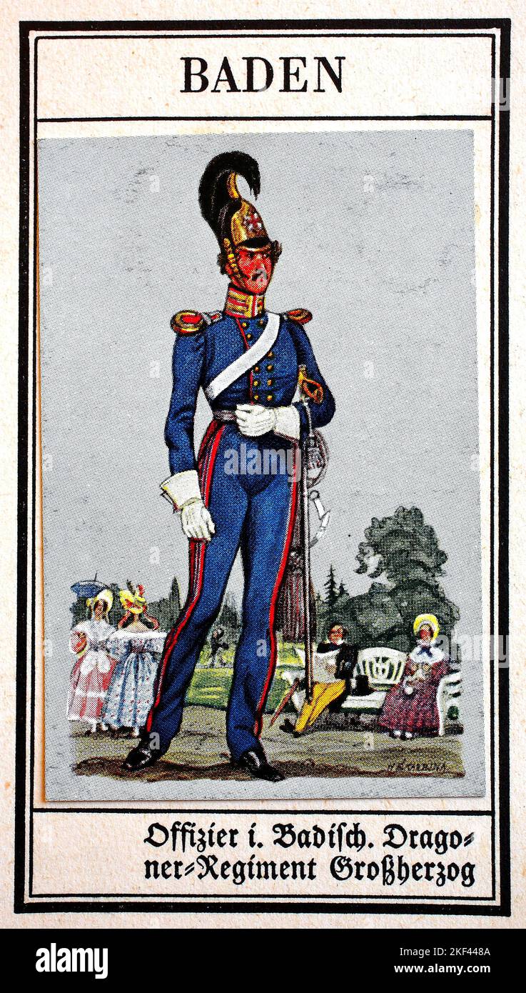 German uniforms of the 19th century, Guard - Cavalry: Baden, Officer in ...