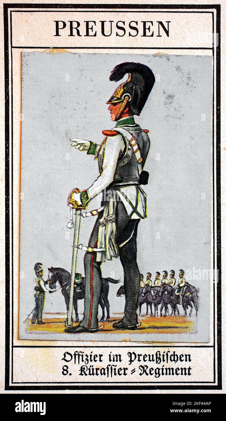 German Uniforms of the 19th Century, Lines - Cavalry: Prussia, Officer ...