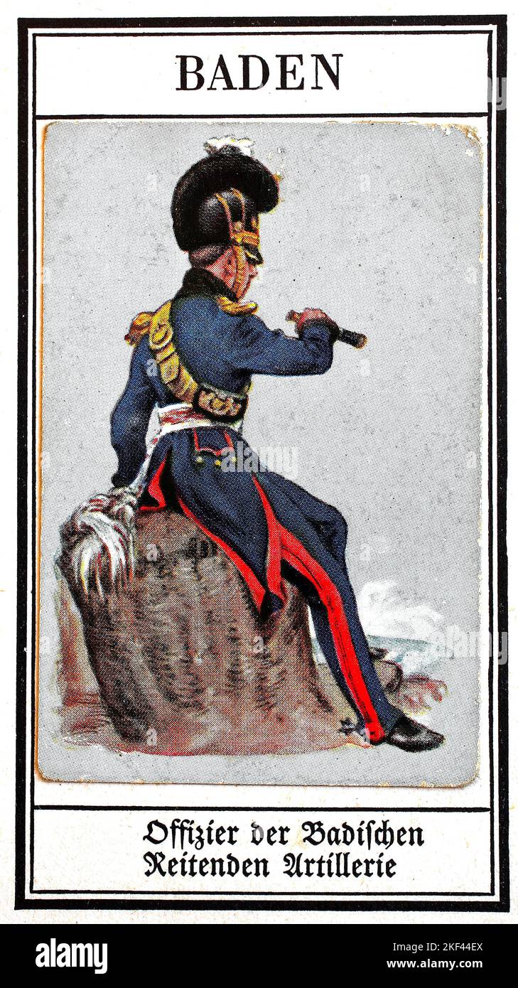 German uniforms of the 19th century, artillery: Baden, officer of the ...