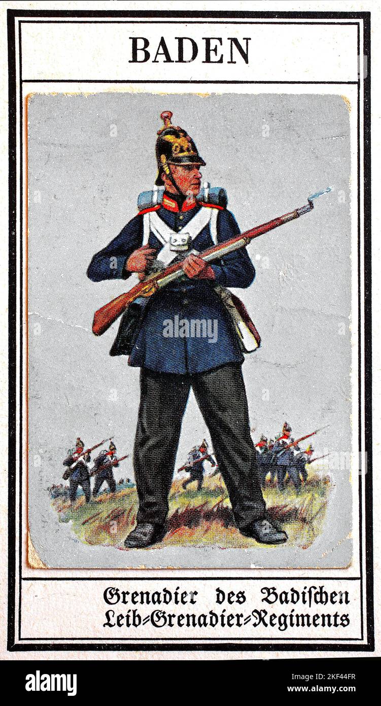 German uniforms of the 19th century, Guard - Infantry: Baden, Grenadier ...