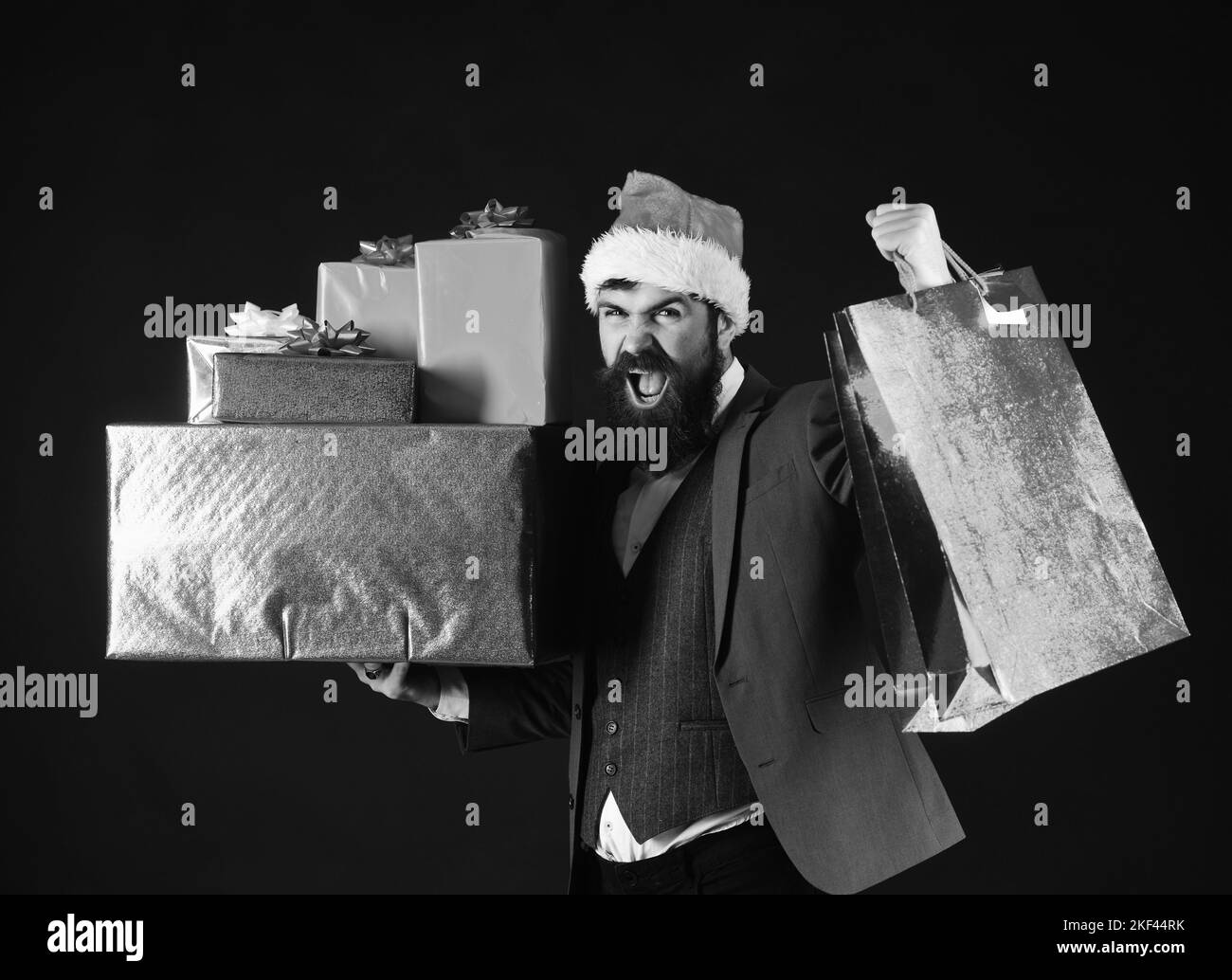 Gift box hat party Black and White Stock Photos & Images - Alamy