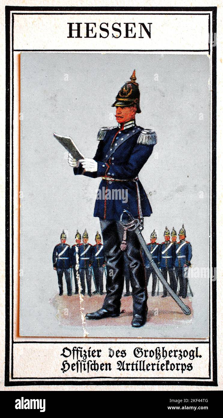 German uniforms of the 19th century, artillery: Hesse, officer of the ...