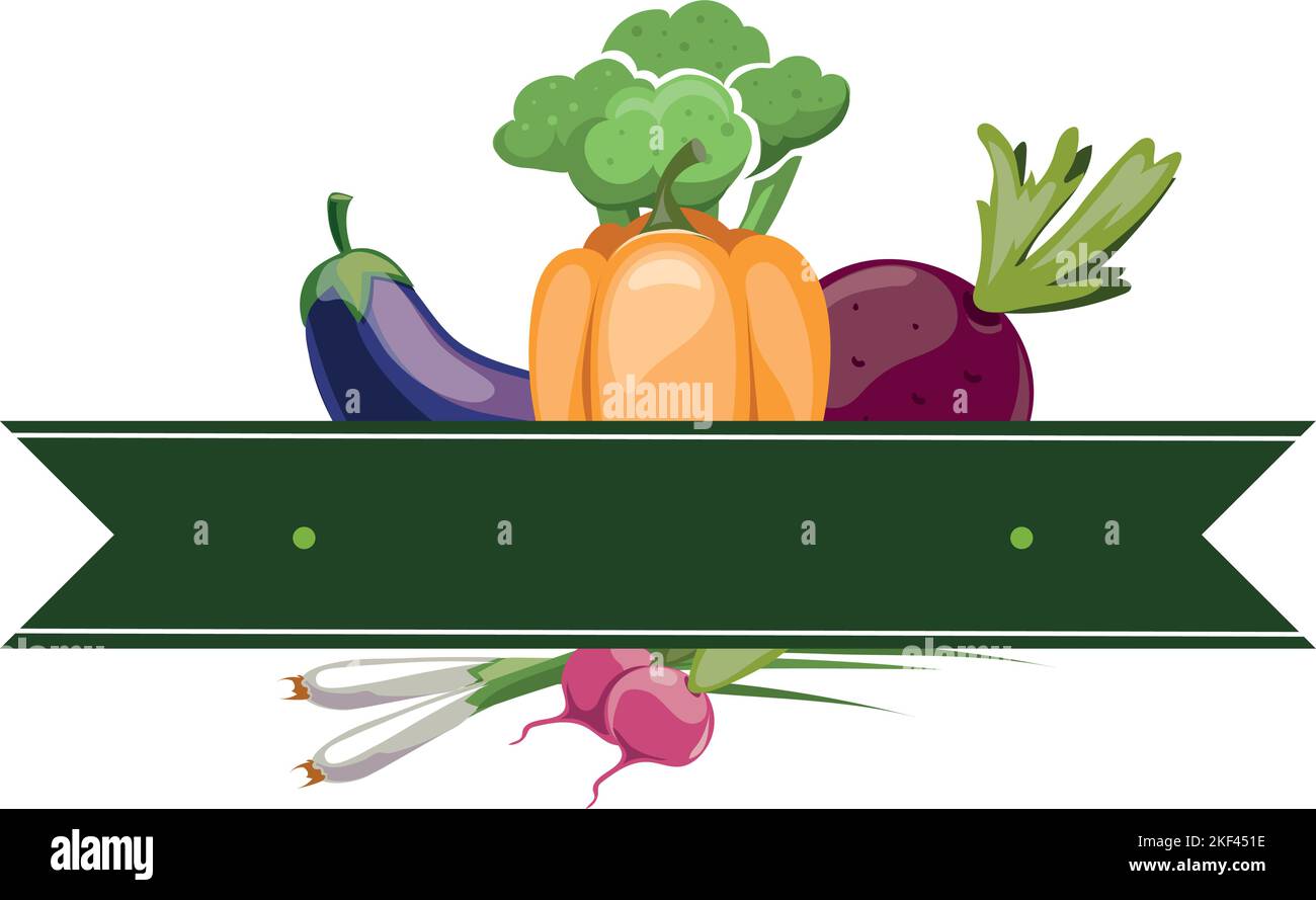 Vegetables logo. Fresh organic cartoon food emblem Stock Vector Image ...