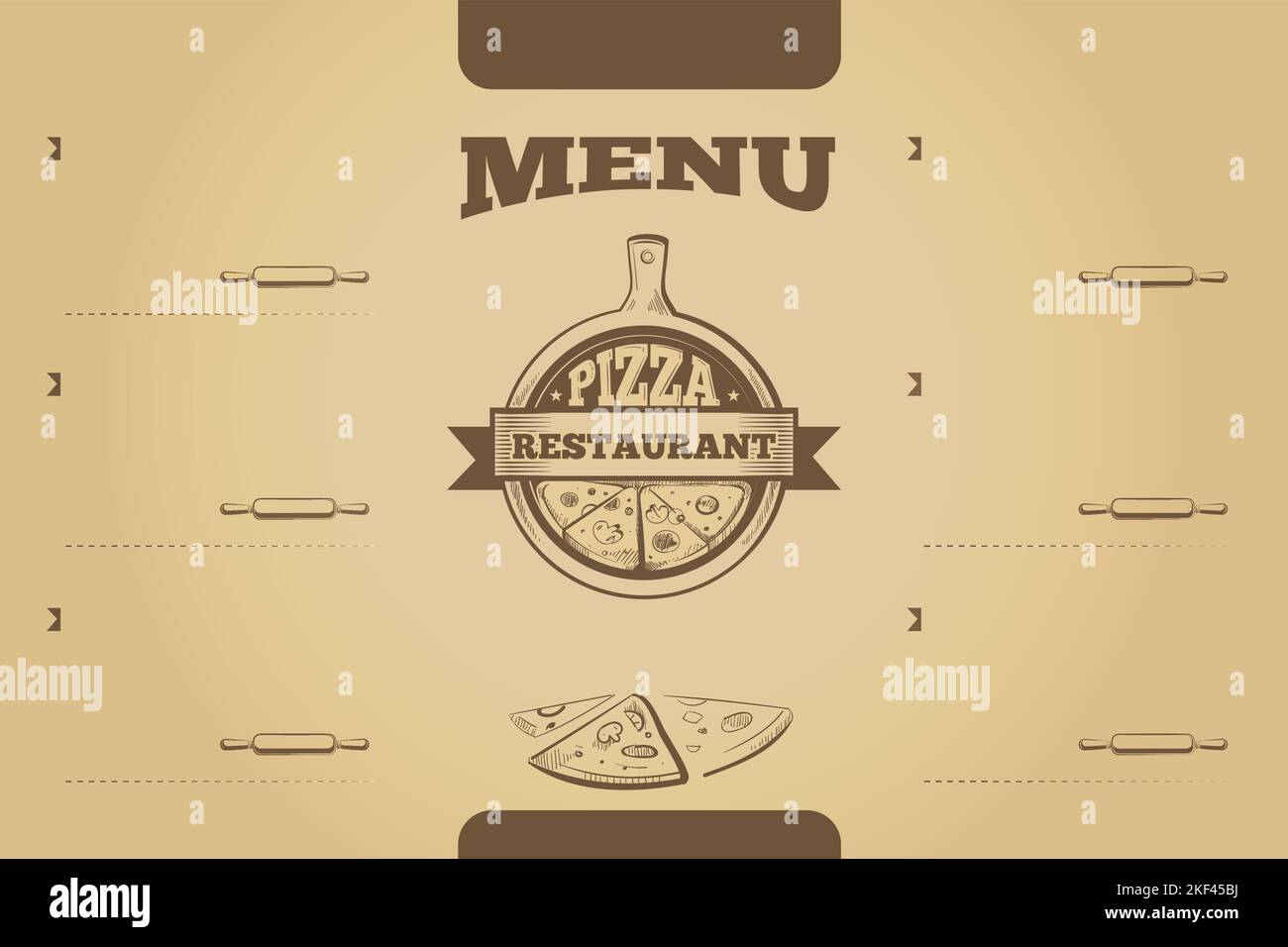 Pizza restaraunt menu template on aged paper Stock Vector Image & Art ...