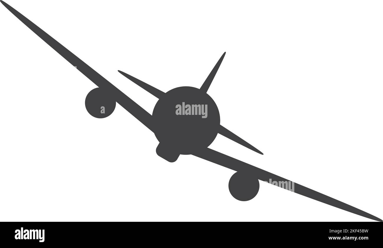 Black plane silhouette. Airplane symbol. Flight icon Stock Vector Image ...