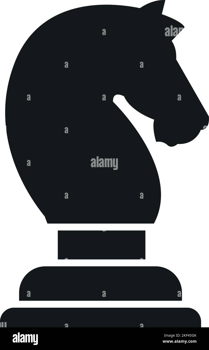 Chess symbol. Knight figure. Black horse icon Stock Vector Image & Art ...