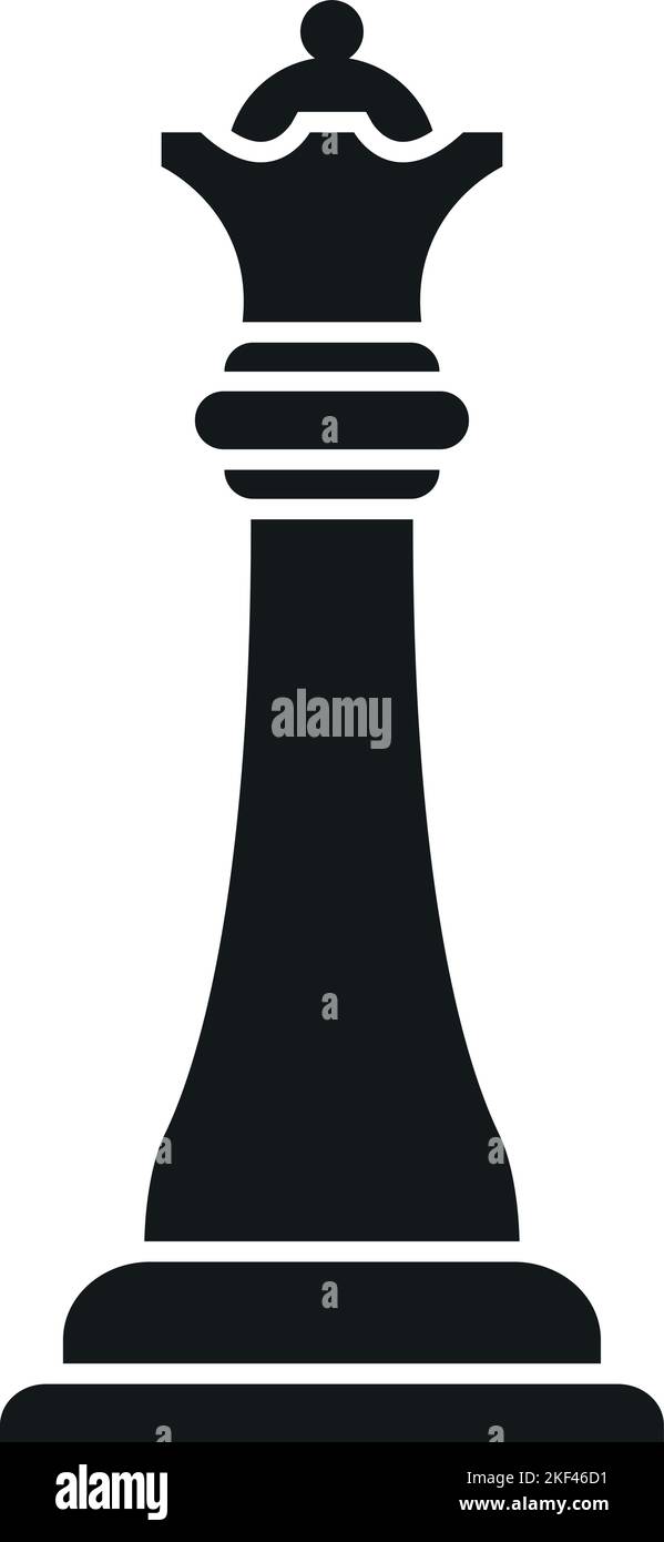 Chess queen icon. Black strategy symbol. Game piece Stock Vector Image ...