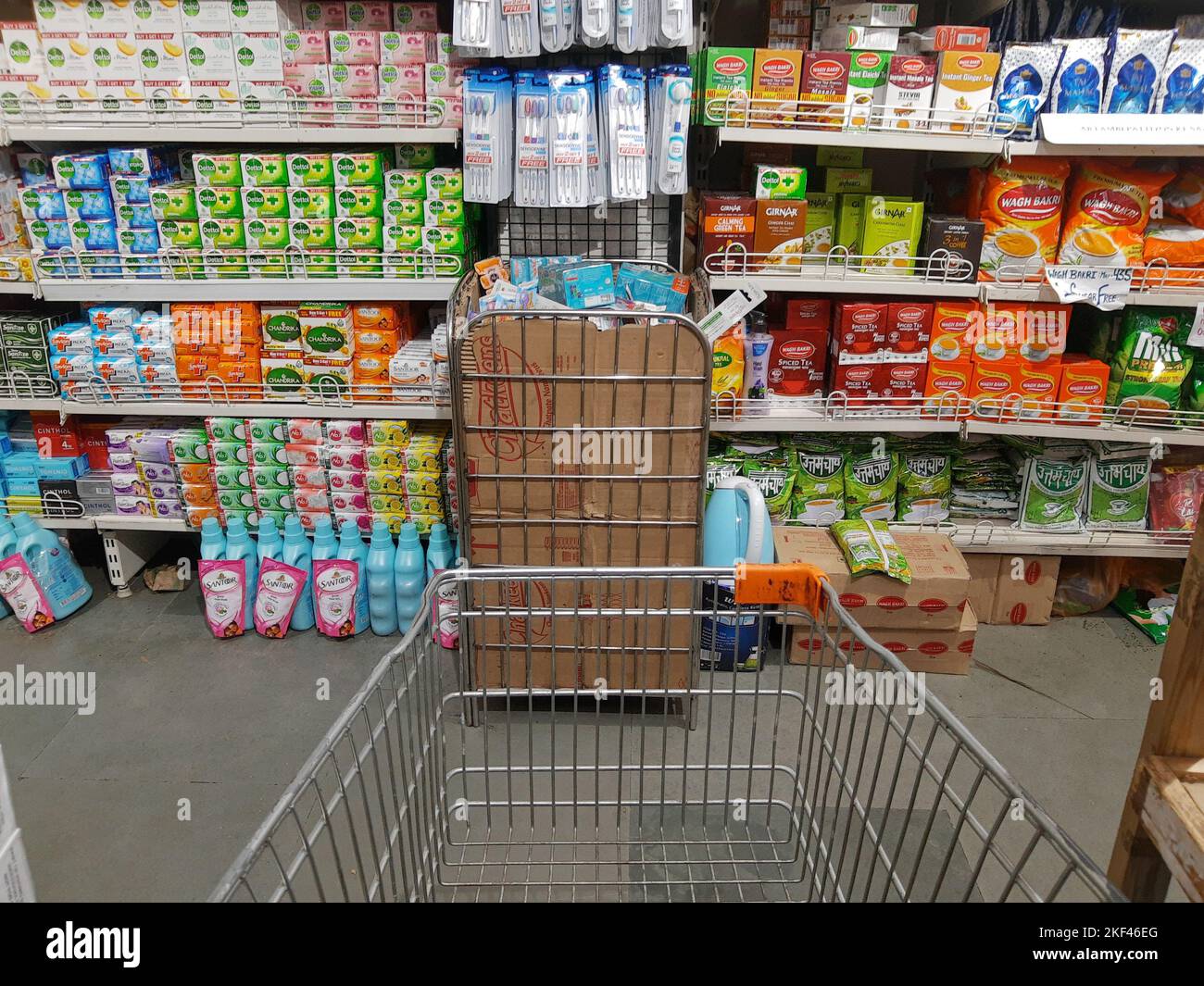 Delhi, India - product display in supermarket shelf Stock Photo - Alamy
