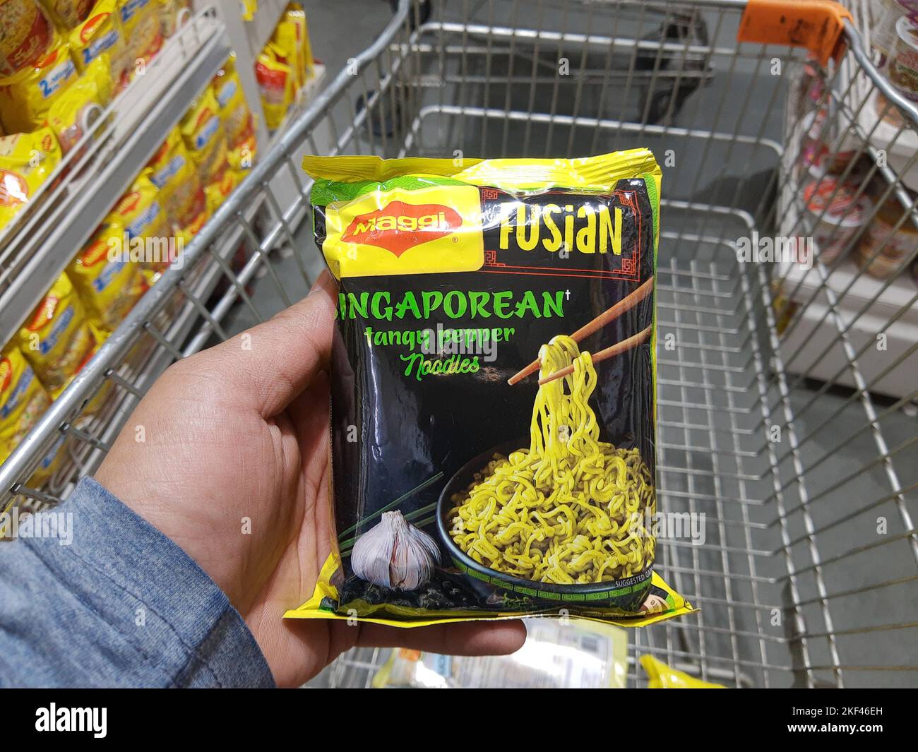various flavor of meggi display in supermarket Stock Photo - Alamy