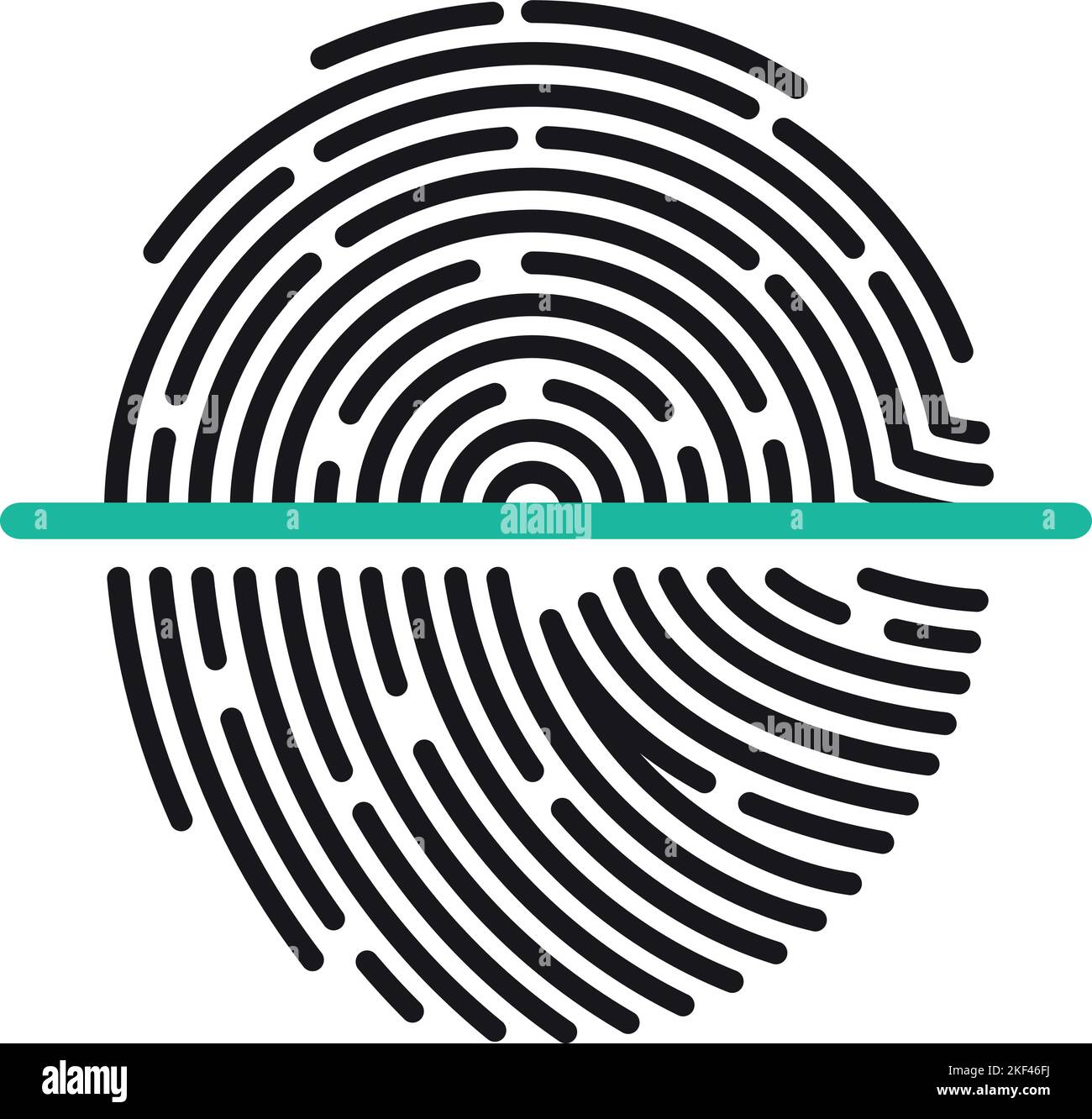 Blue laser scanning fingerprint. Data protection icon Stock Vector ...