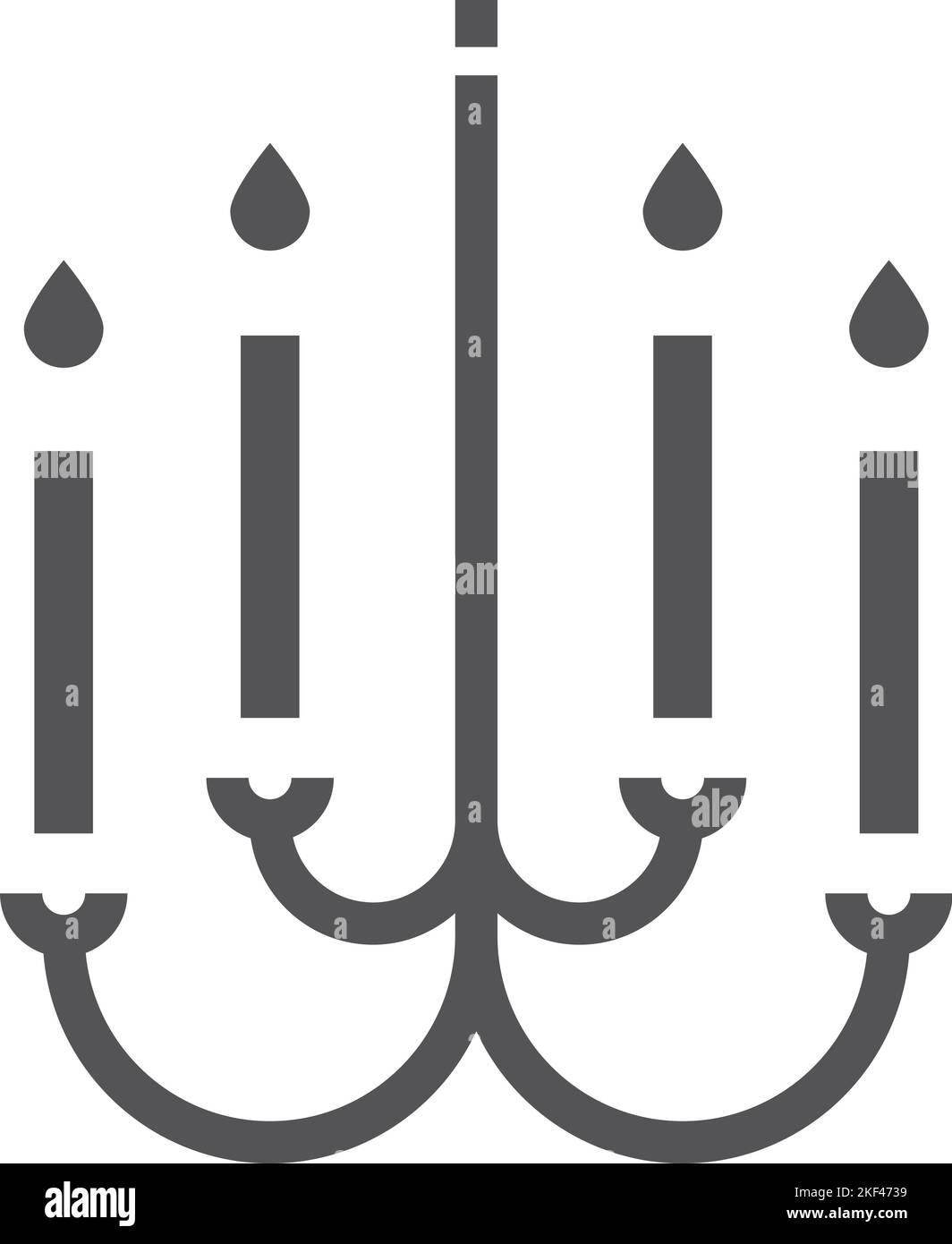 Chandelier icon. Black electric candle light symbol Stock Vector Image ...