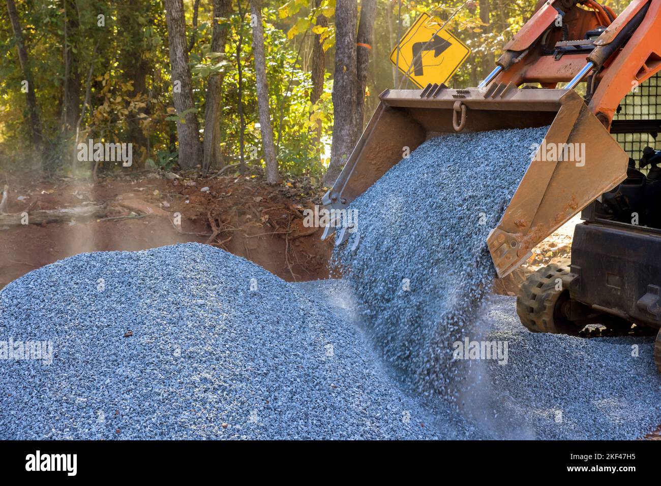 This was an bobcat loader excavator that was used to unload crushed ...
