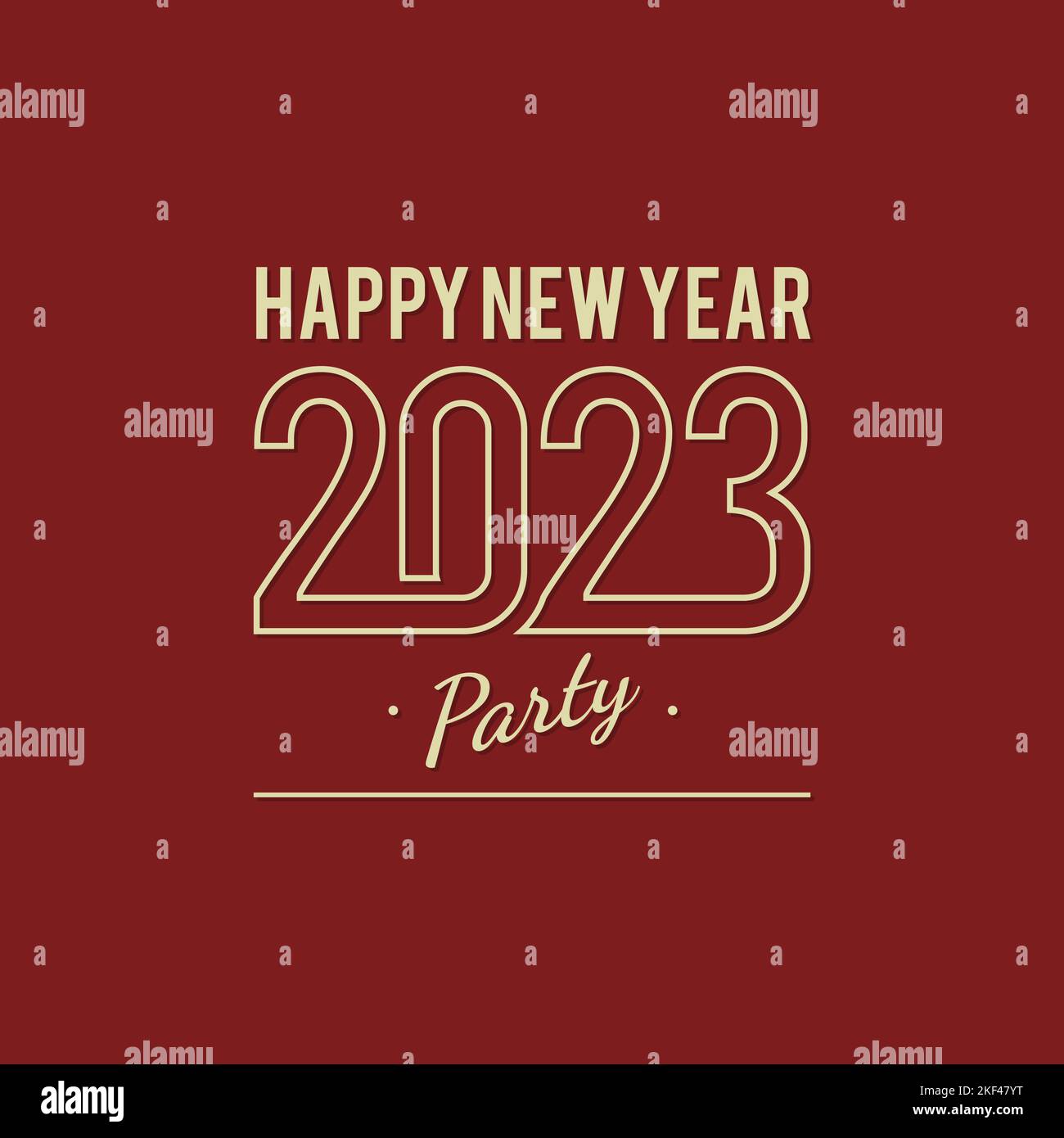 Happy New Year 2023 Party lettering tipography design. Vector ...