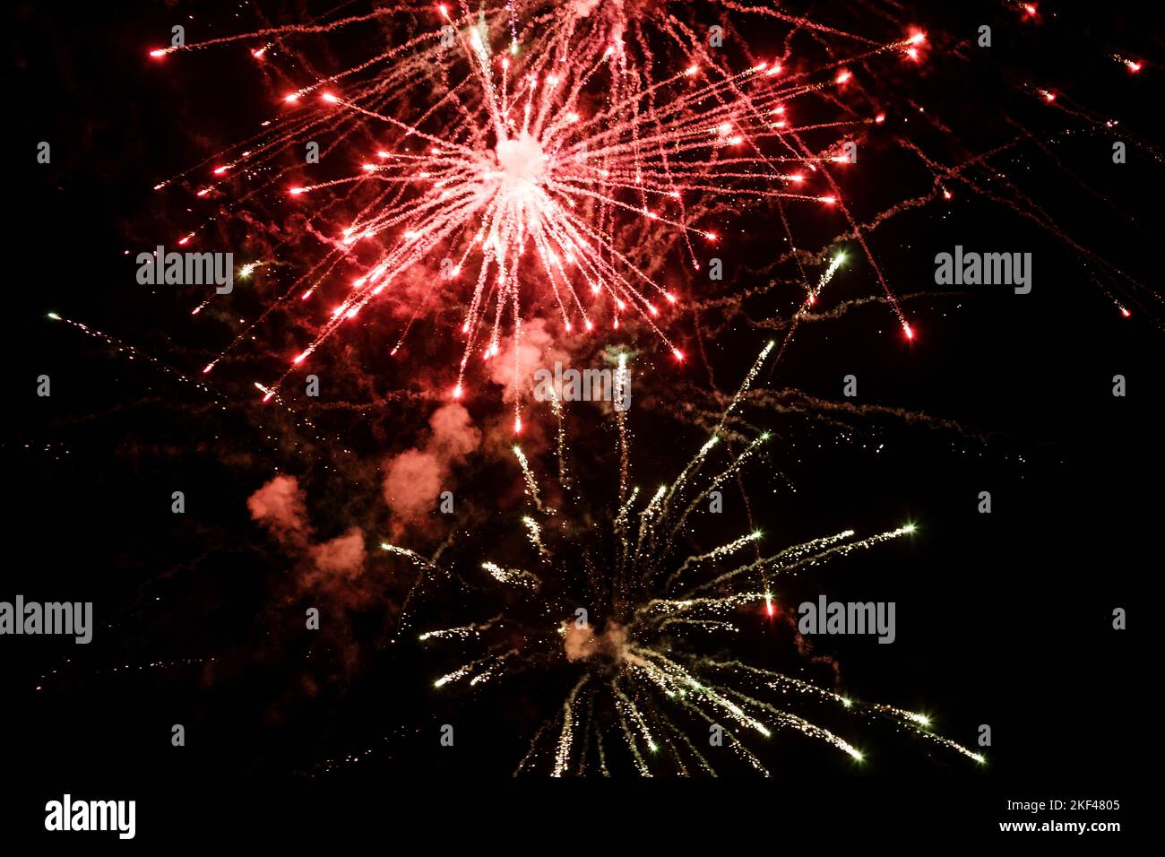 Fireworks in the night sky. new year festival Stock Photo - Alamy