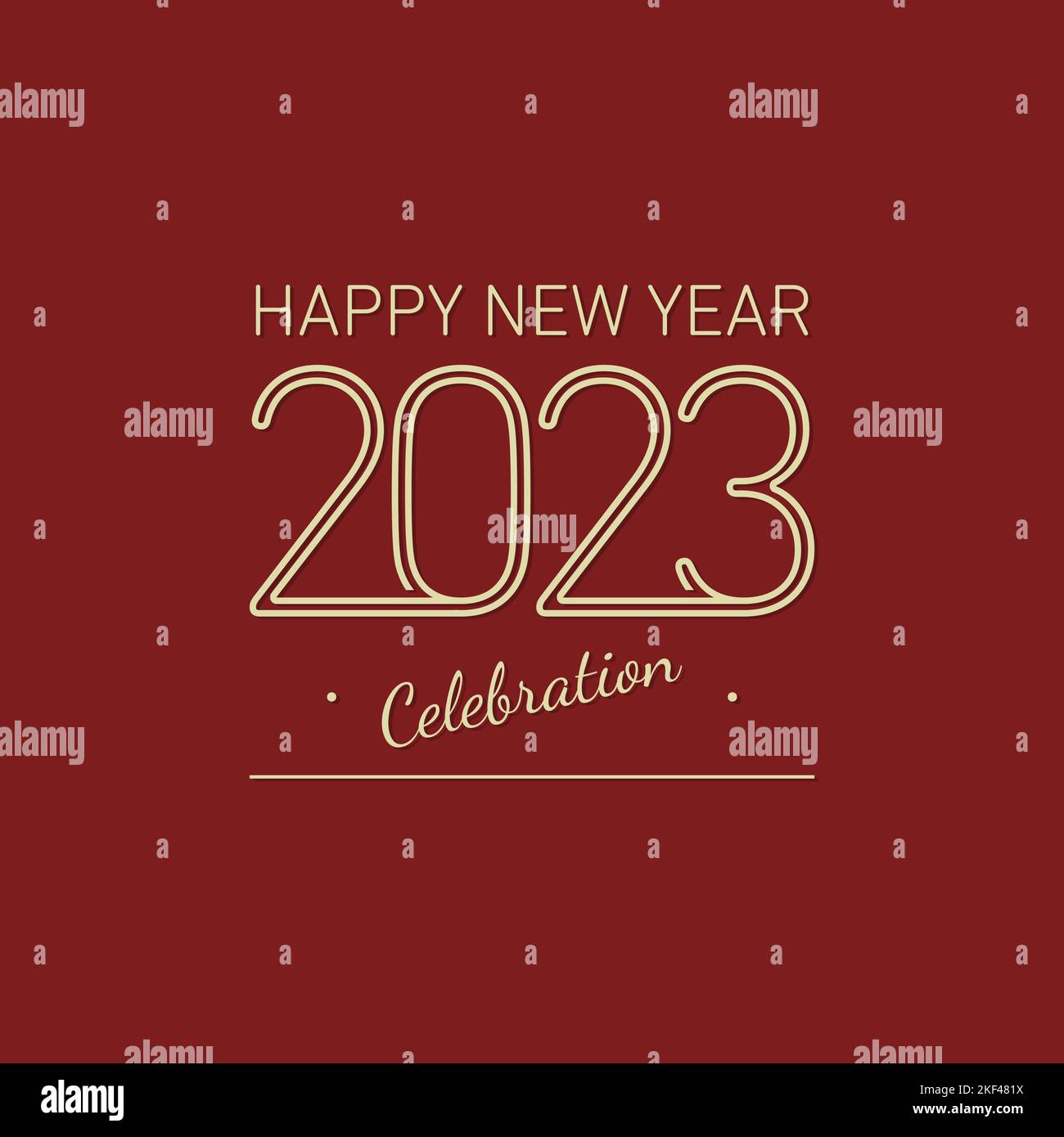 Happy New Year 2023 Celebration lettering tipography design. Vector ...