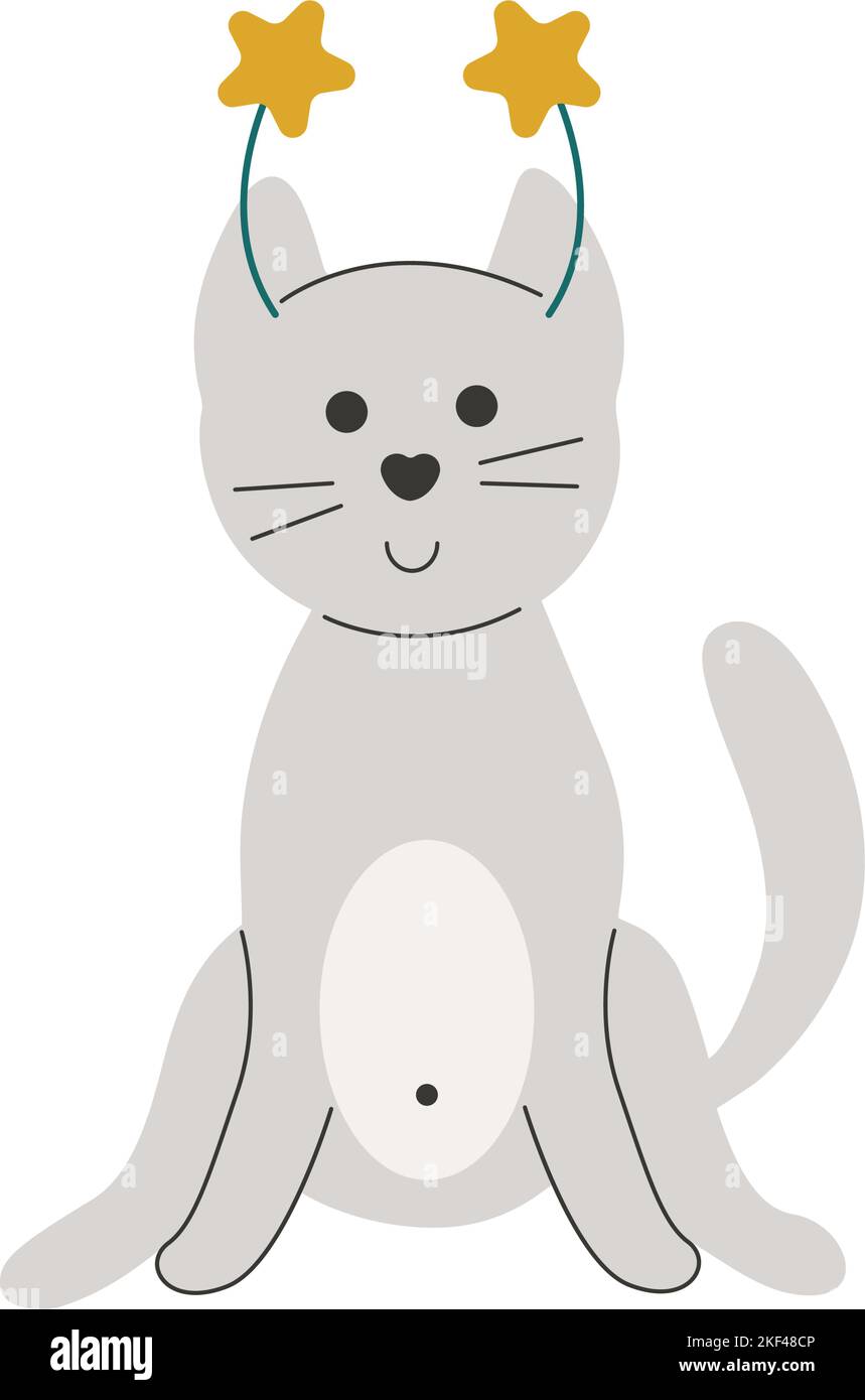Doodle funny cat christmas Stock Vector Images - Alamy