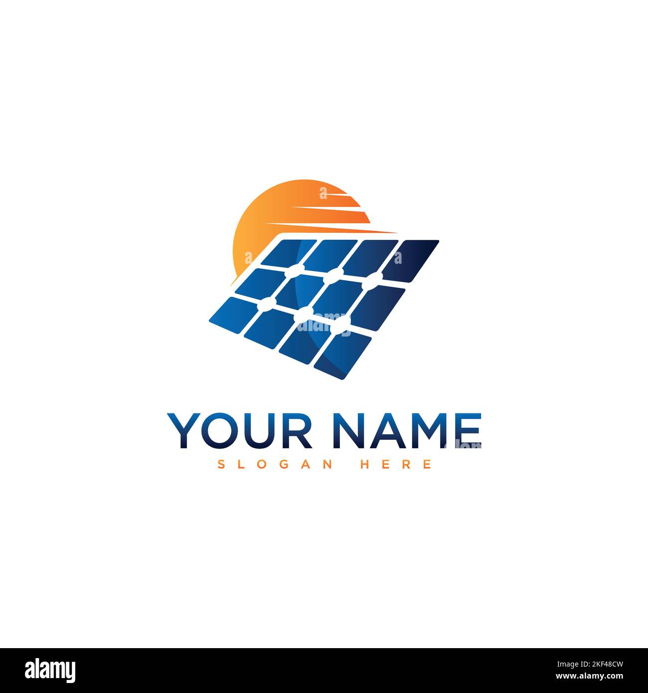 Solar energy logo with abstract sun and pannel. Vector illustration EPS ...