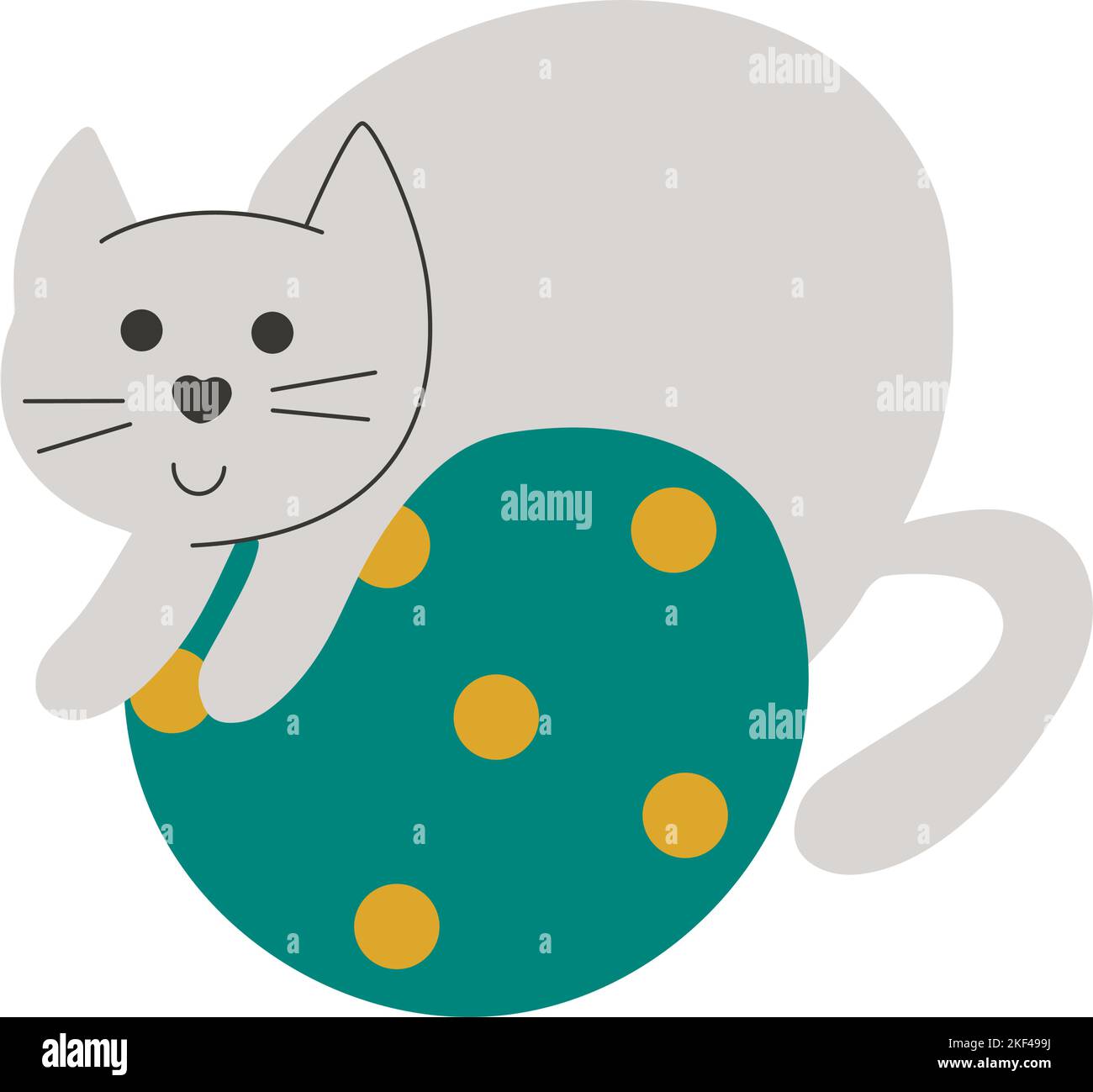 Cute kitten on ball clipart Stock Vector Image & Art - Alamy