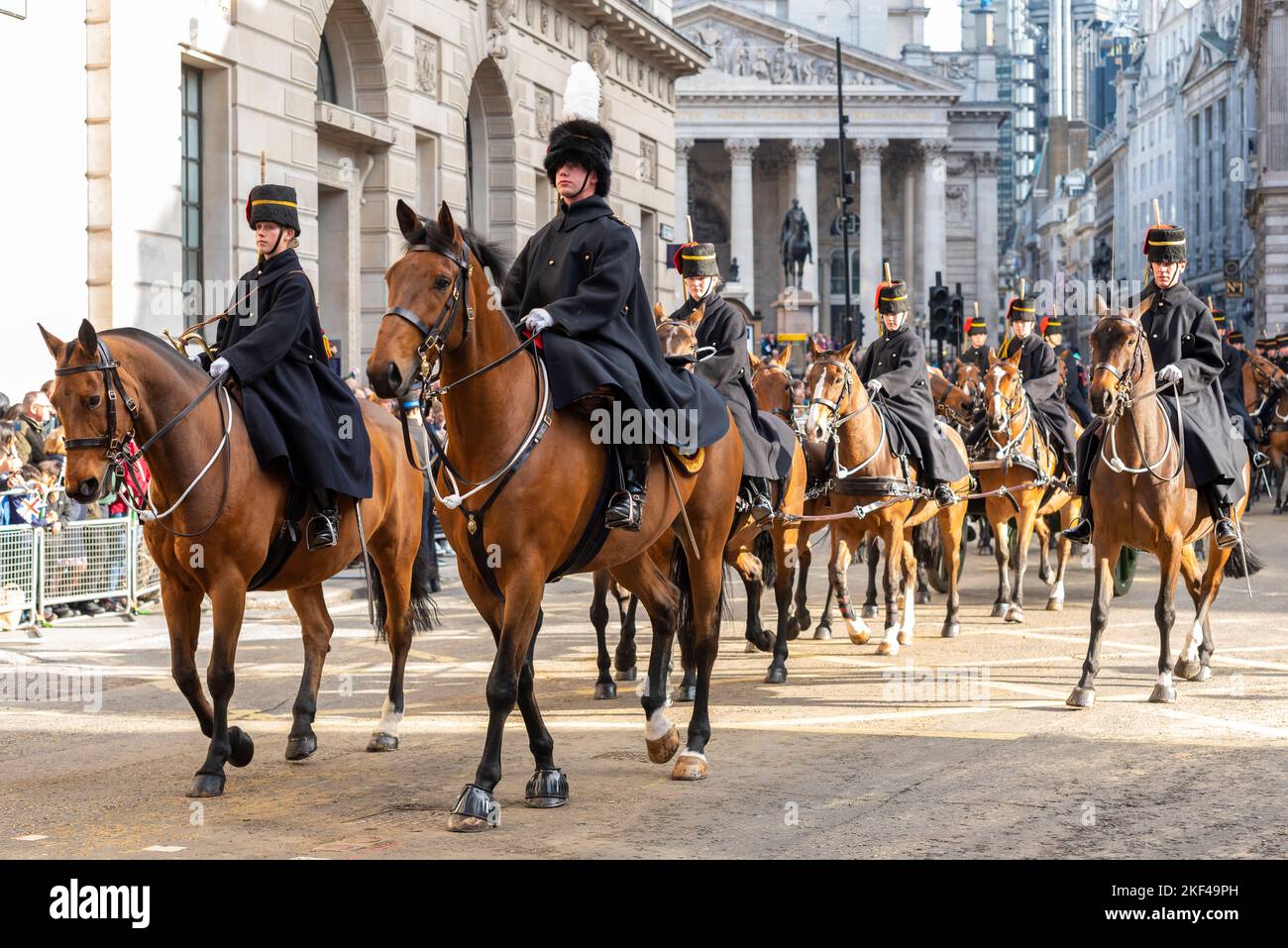 Kings Troop Royal Horse Artillery riders at the Lord Mayor's Show ...
